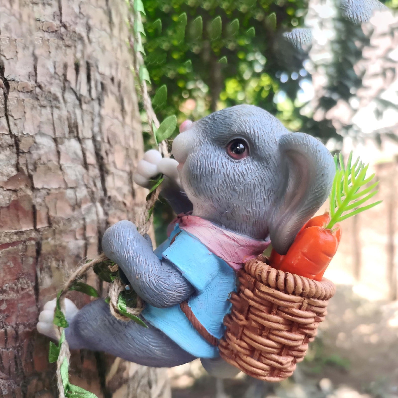 TERGAYEE Resin Bunny Decor,Resin Climbing Rabbit Statue with Hanging ...