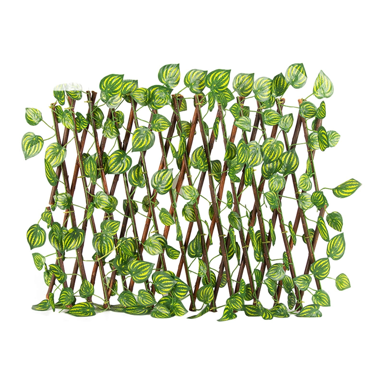 TERGAYEE Retractable Fence,Artificial Green Leaf Fence Expanding Trellis Fence Garden Plant ...
