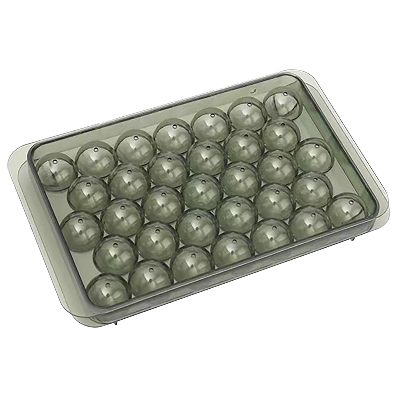 TERGAYEE Round Ice Cube Trays,Ice Tray for Freezer with Lid & Bin ...