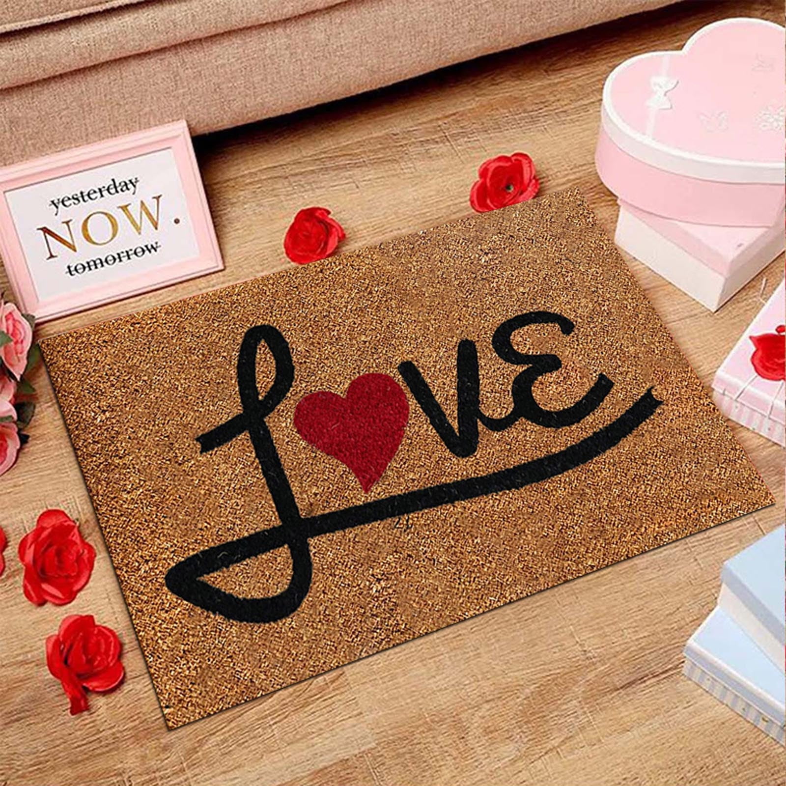 TERGAYEE Rug Valentine's Day Carpet Living Room Bedroom Doormat Holiday ...