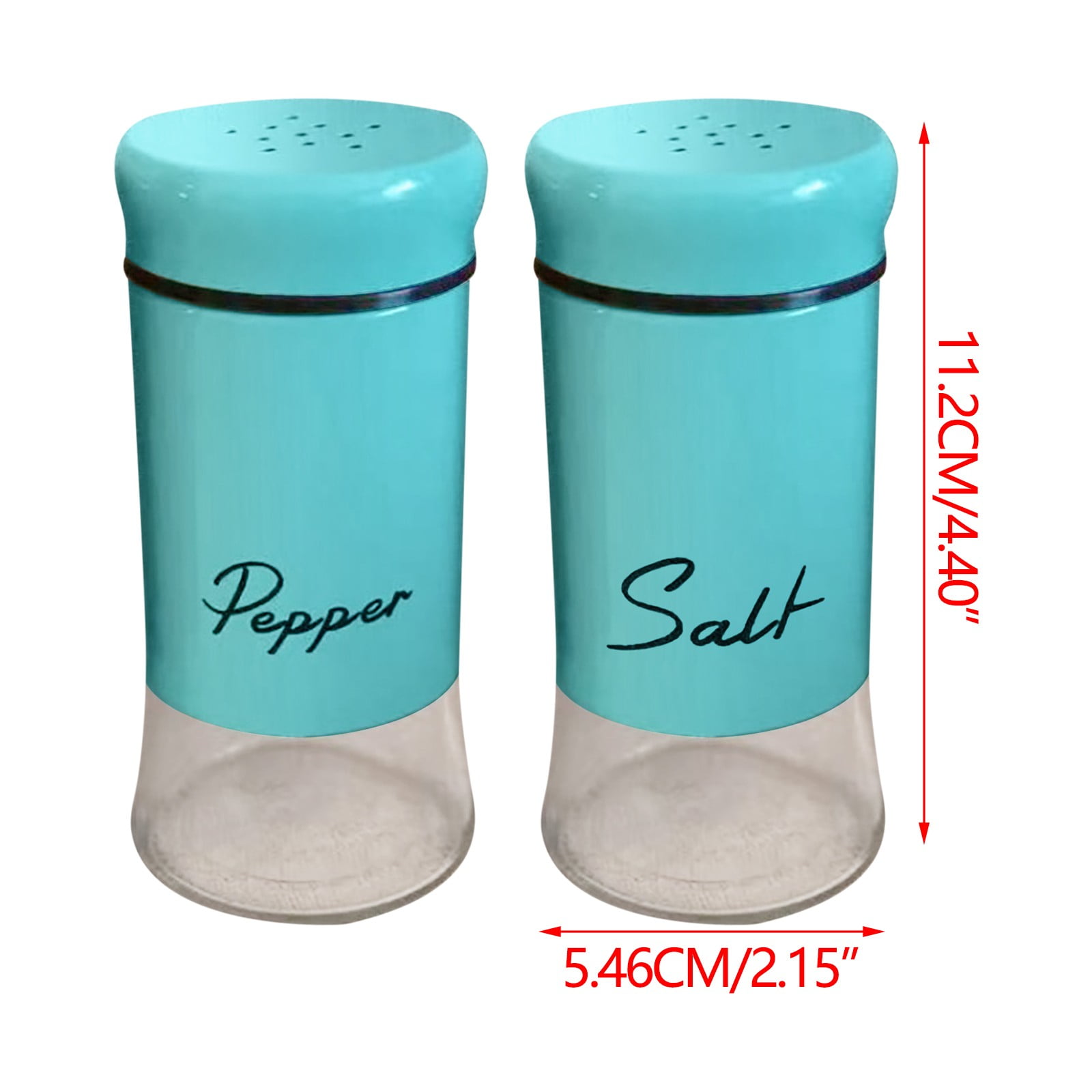 TERGAYEE Salt & Pepper Shakers Set,Glass Bottom Salt Pepper Shaker with ...