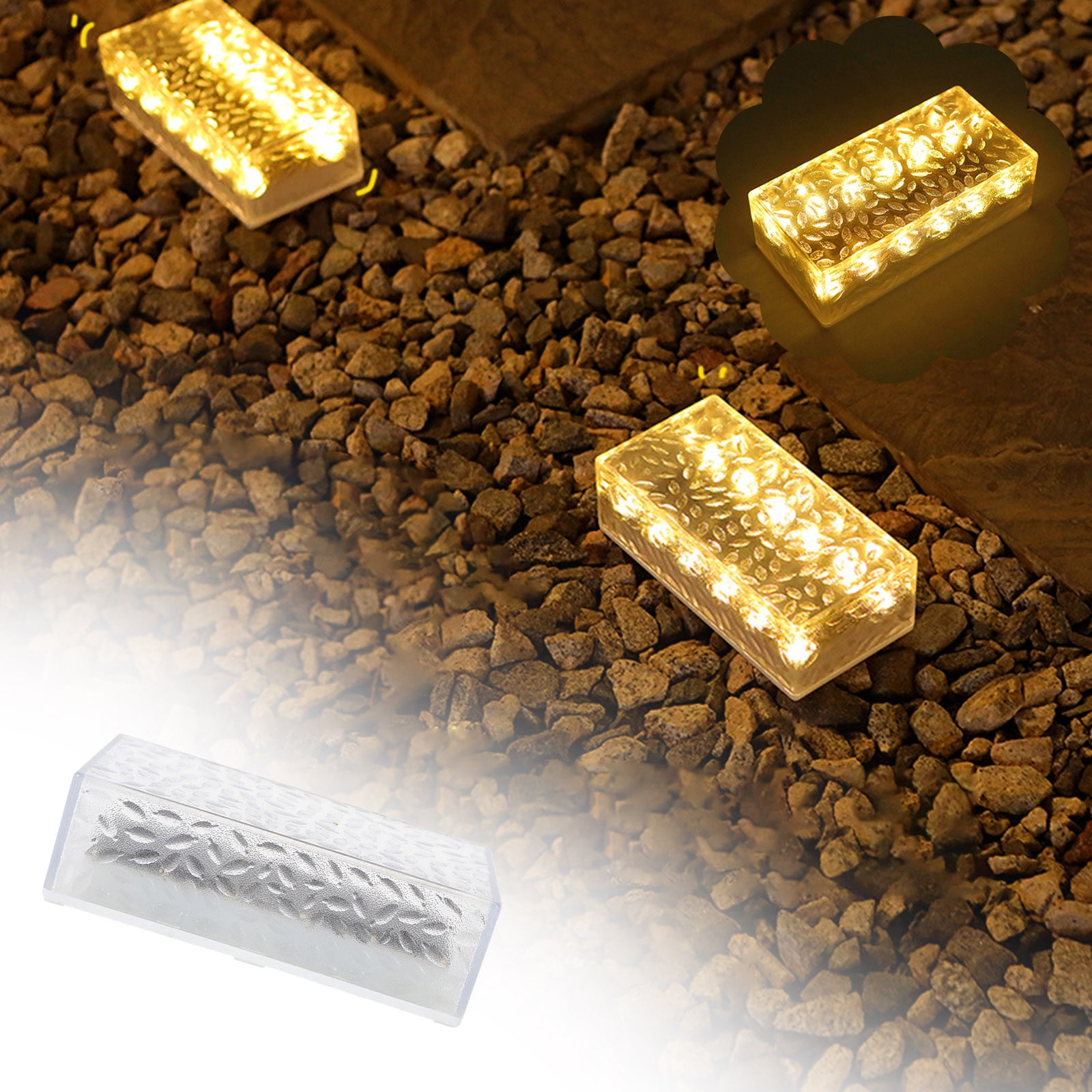 Vikakiooze Solar Brick Lights,Landscape Path Light Garden Decoration ...