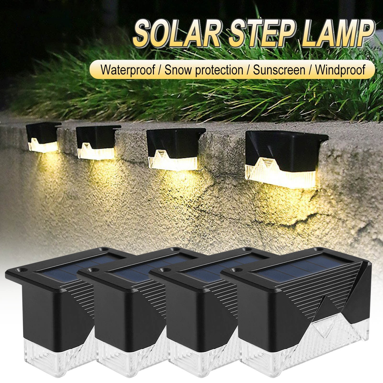 TERGAYEE Solar Step Lights,Solar Outdoor Lights for Fence,Waterproof ...