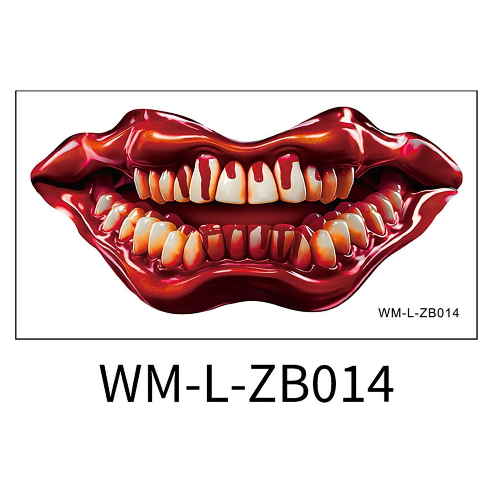 TERGAYEE Stickers 2023 New Halloween Prank Makeup Temporary Halloween Clown Horror Mouth ...