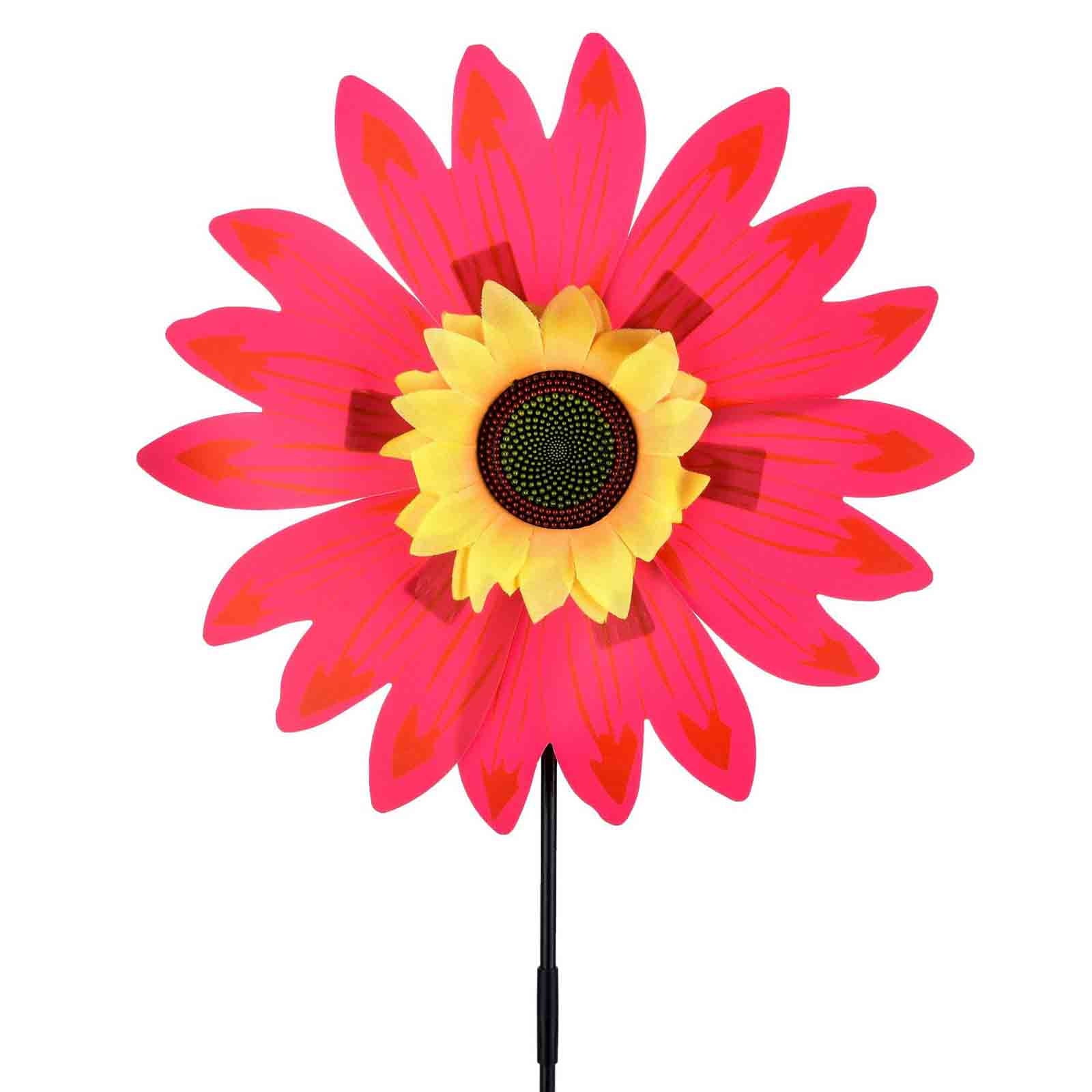 TERGAYEE Sunflower Lawn Pinwheels,Wind Spinner with Ground Stake ...