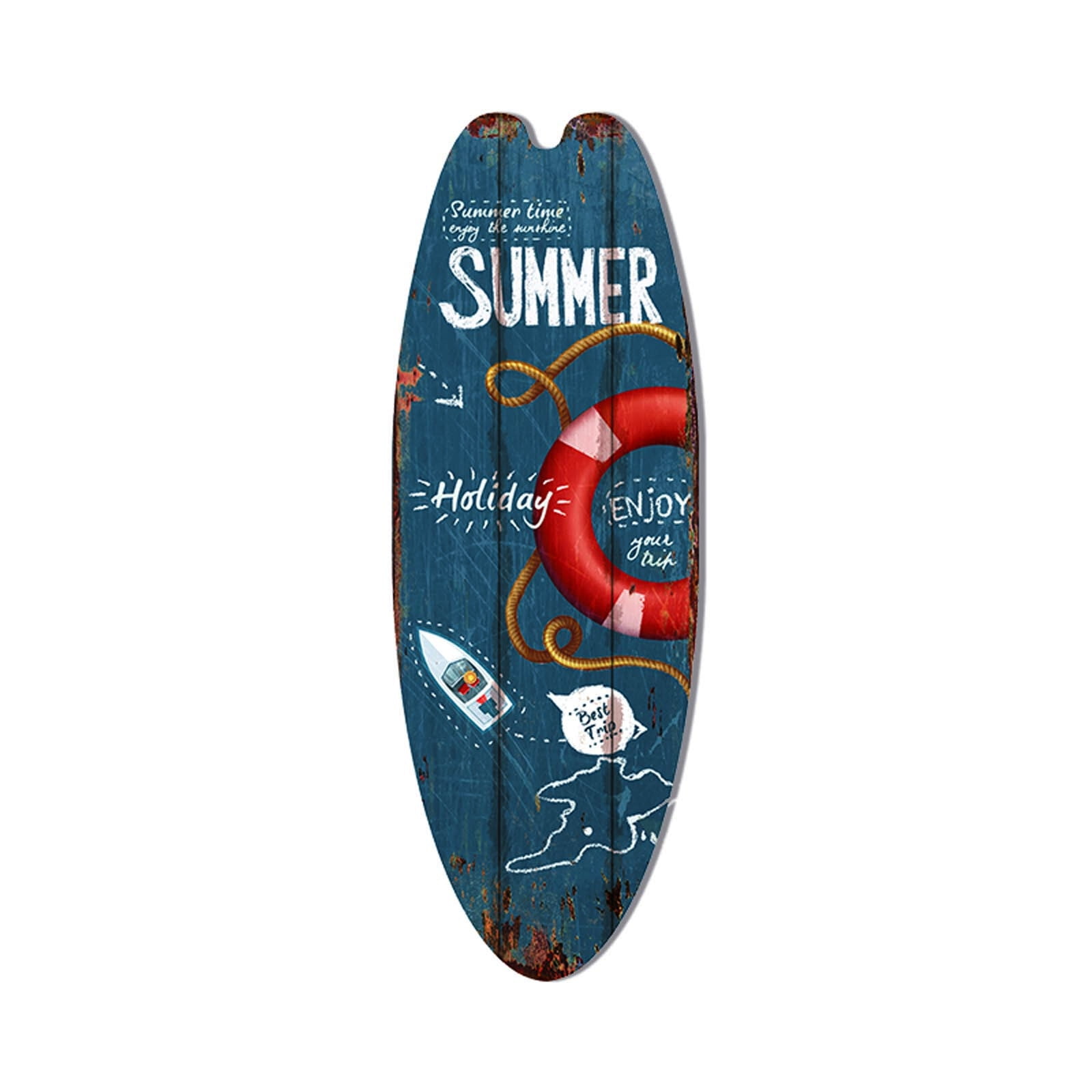 TERGAYEE Surfboard Wall Art Decor,Beach Themed Wood Plaques Surfboard ...