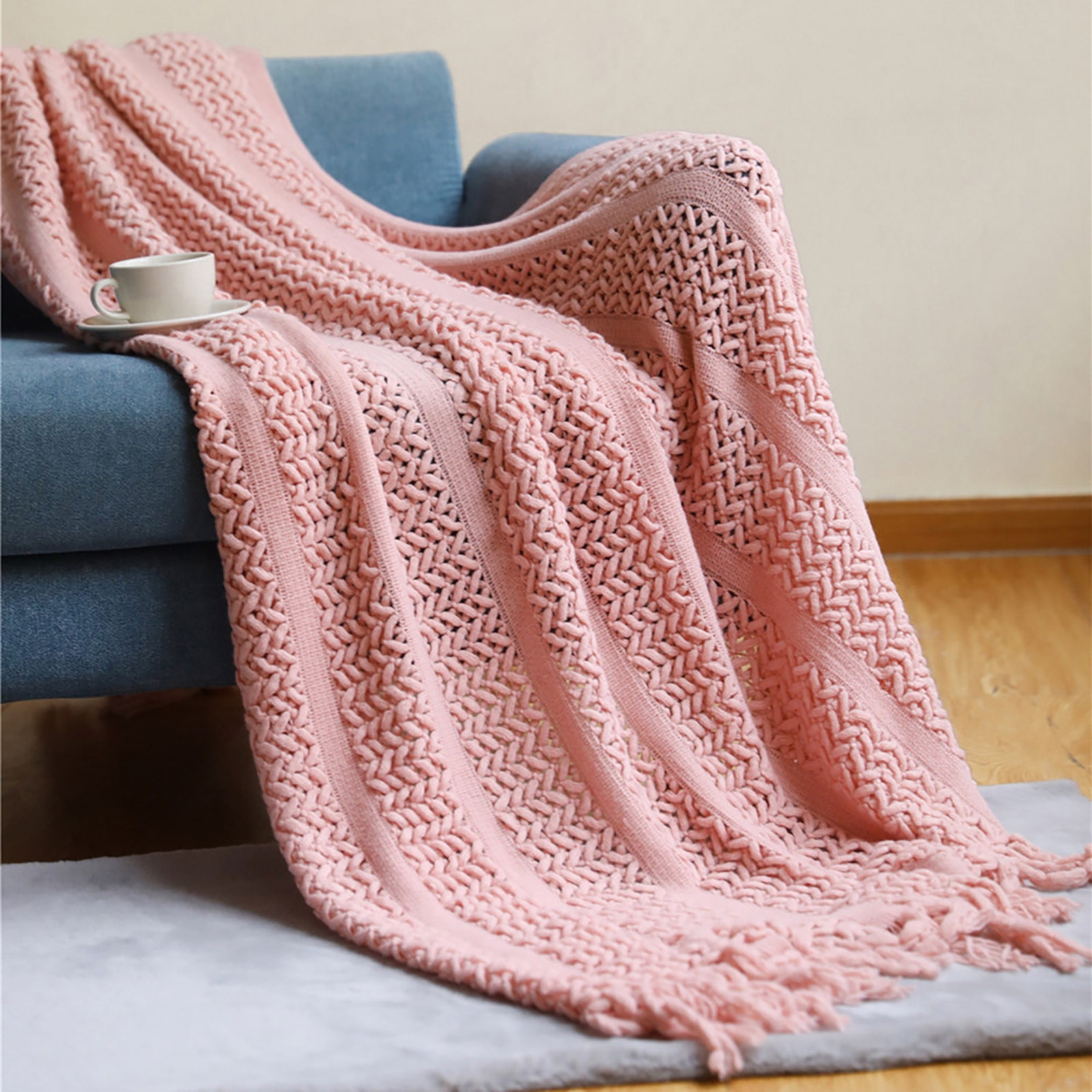 Vikakiooze Throw Blanket for Couch,Woven Decorative Blankets,Knitted ...