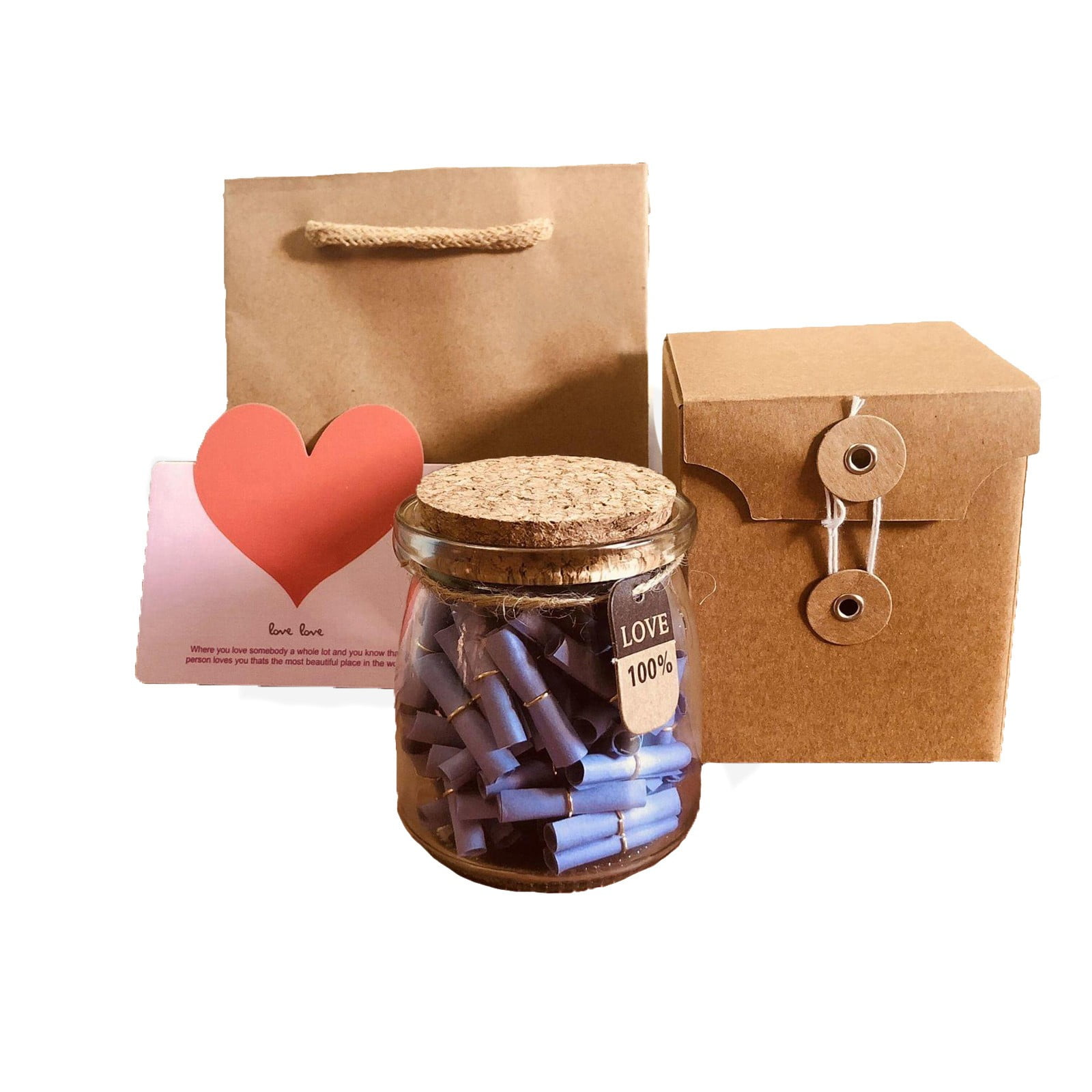 TERGAYEE Valentine's Day Love Letter Letter Jar Wishing Gift Set ...