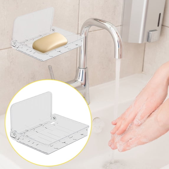TERGAYEE Wall Mounted Folding Shelf,Clear Acrylic Floating Shelf ...