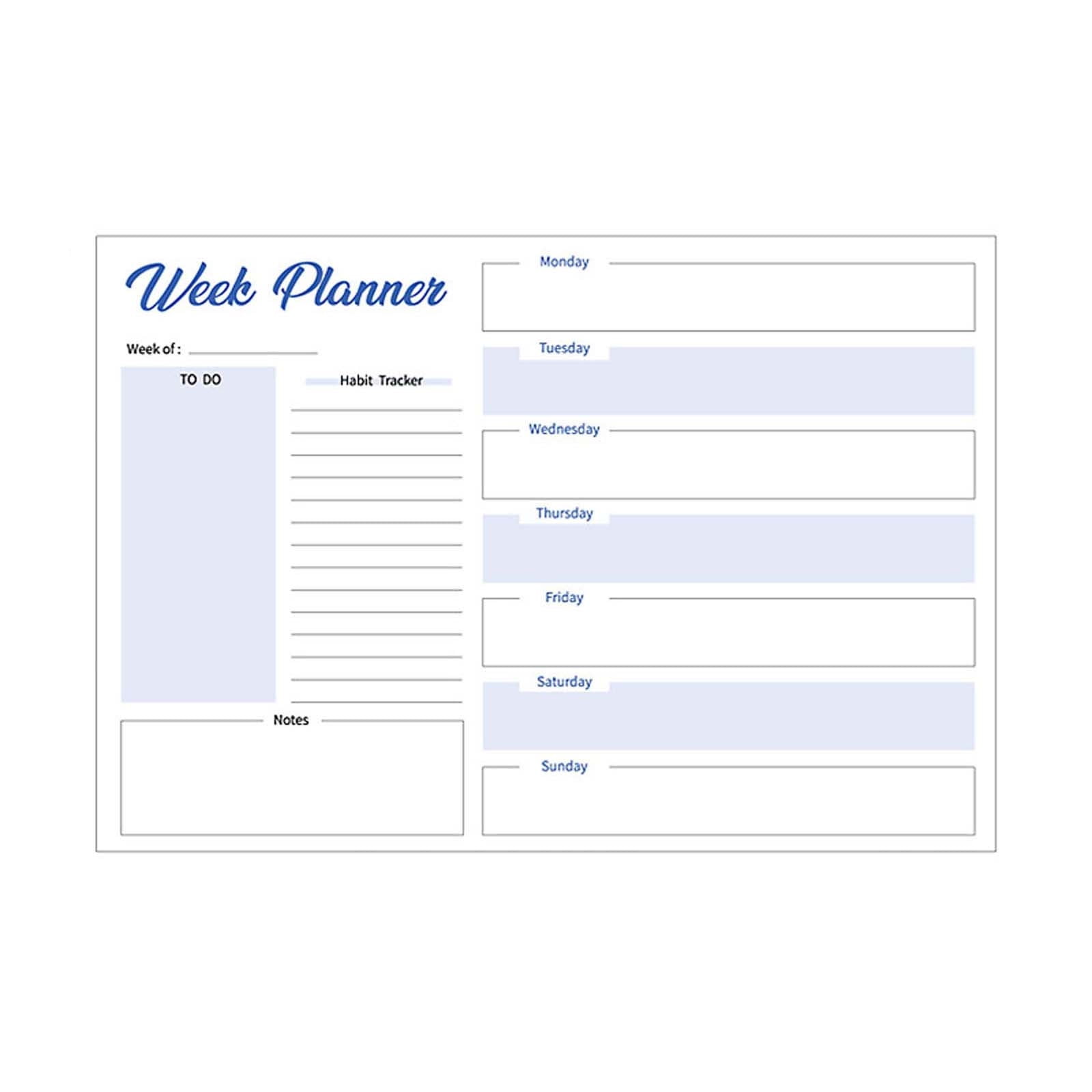 TERGAYEE Weekly Planner List Note Pad to Do List,Week Planning Memo Pad ...