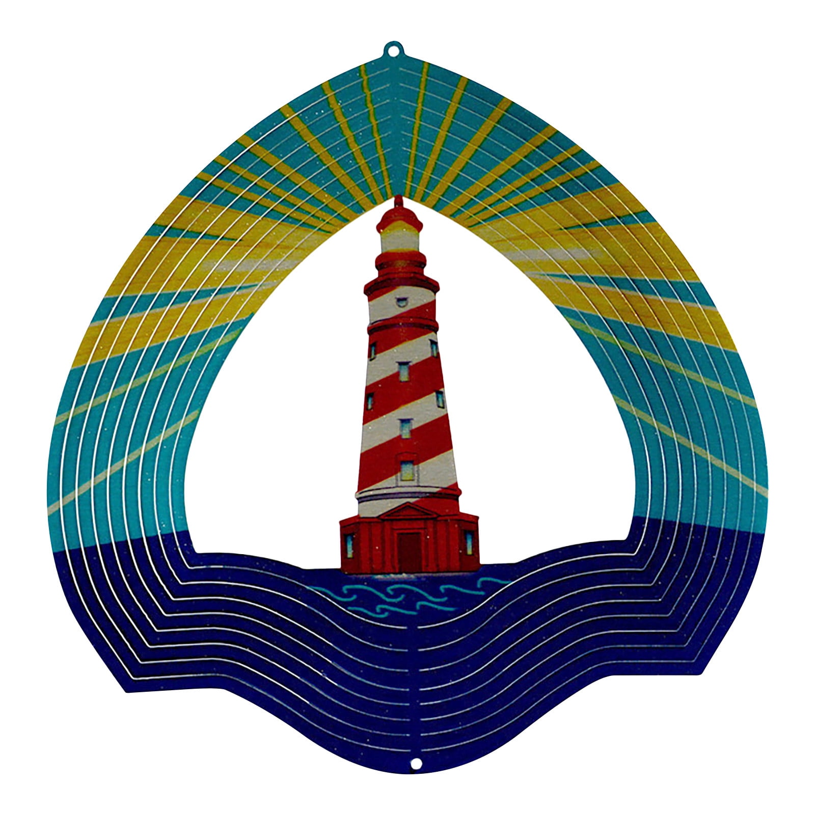 TERGAYEE Wind Spinner Outdoor Decorations,Colorful lighthouse Rotating ...