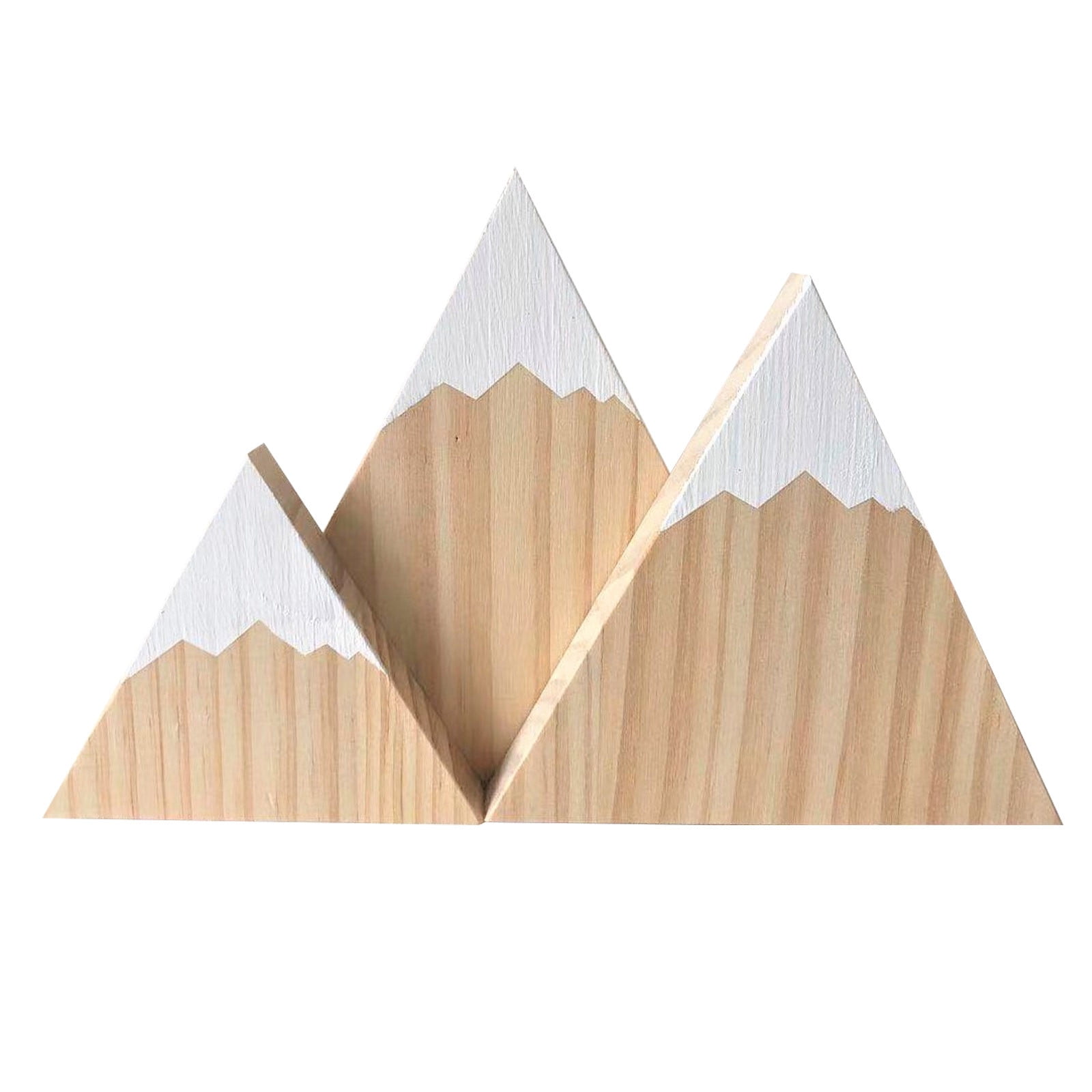 TERGAYEE Wooden Snow Mountain Decor,3pcs Mini Wood Mountain Wall Art ...
