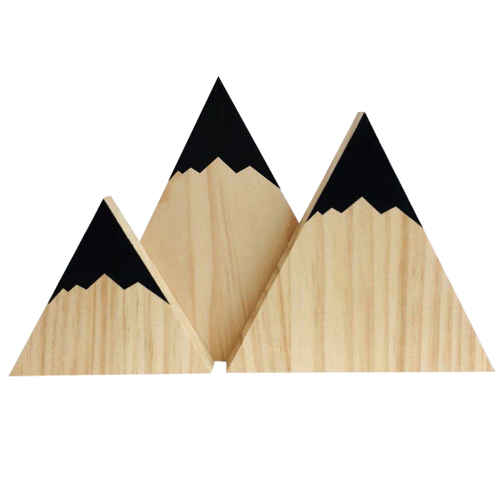 TERGAYEE Wooden Snow Mountain Decor,3pcs Mini Wood Mountain Wall Art ...