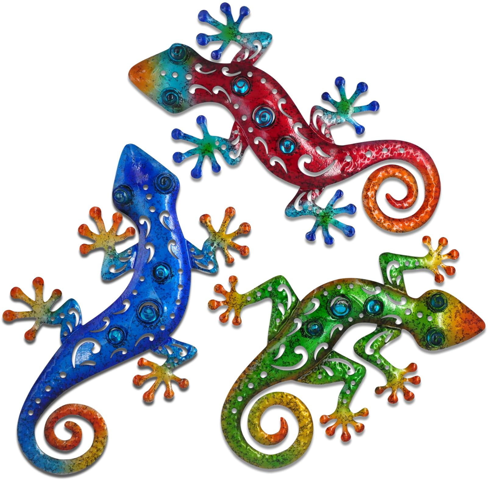 TERKEPT Metal Gecko Wall Decor Lizard Outdoor Wall Art Hanging ...
