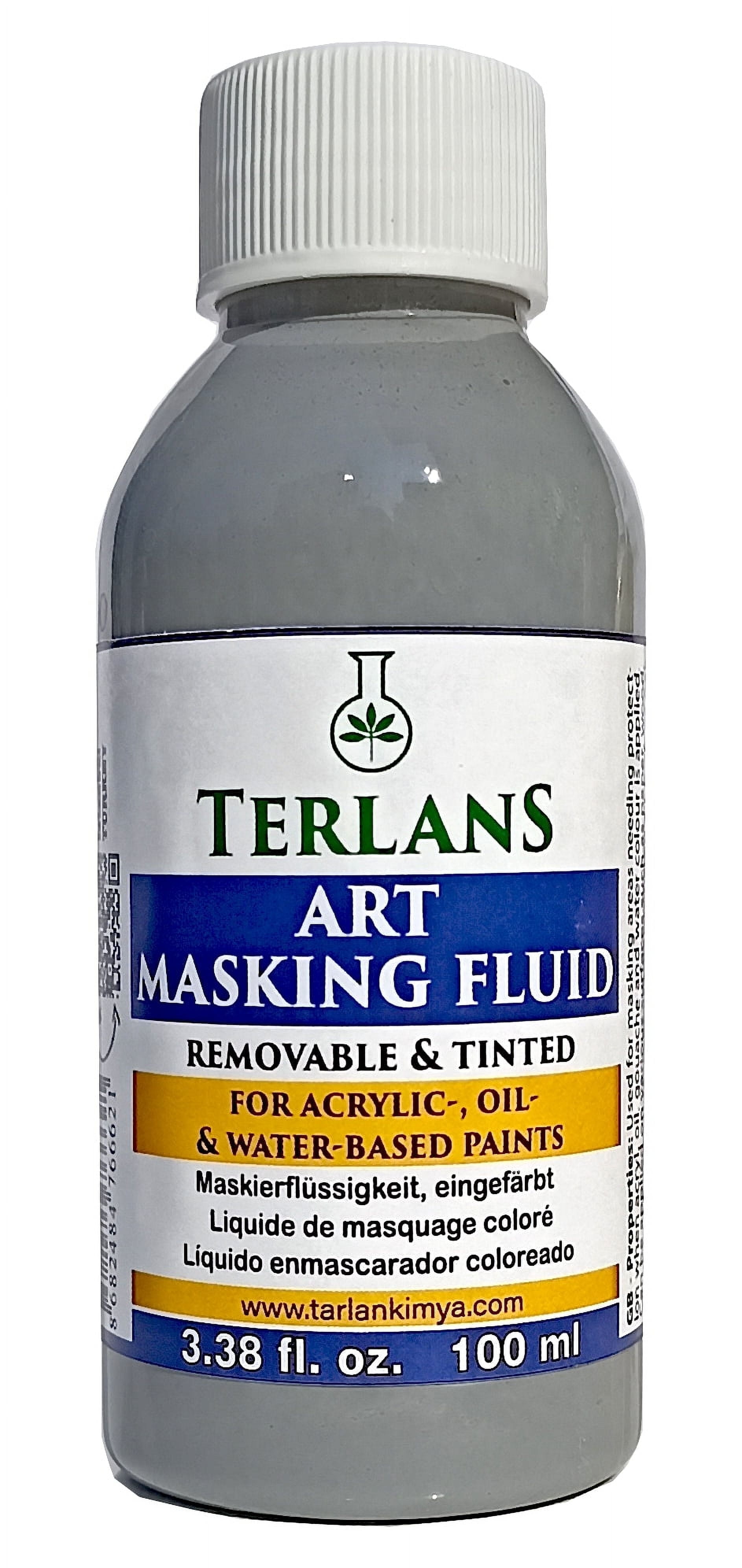 TERLANS Art Masking Fluid 100 ml (3.38 fl oz) / Removable & Tinted/for ...