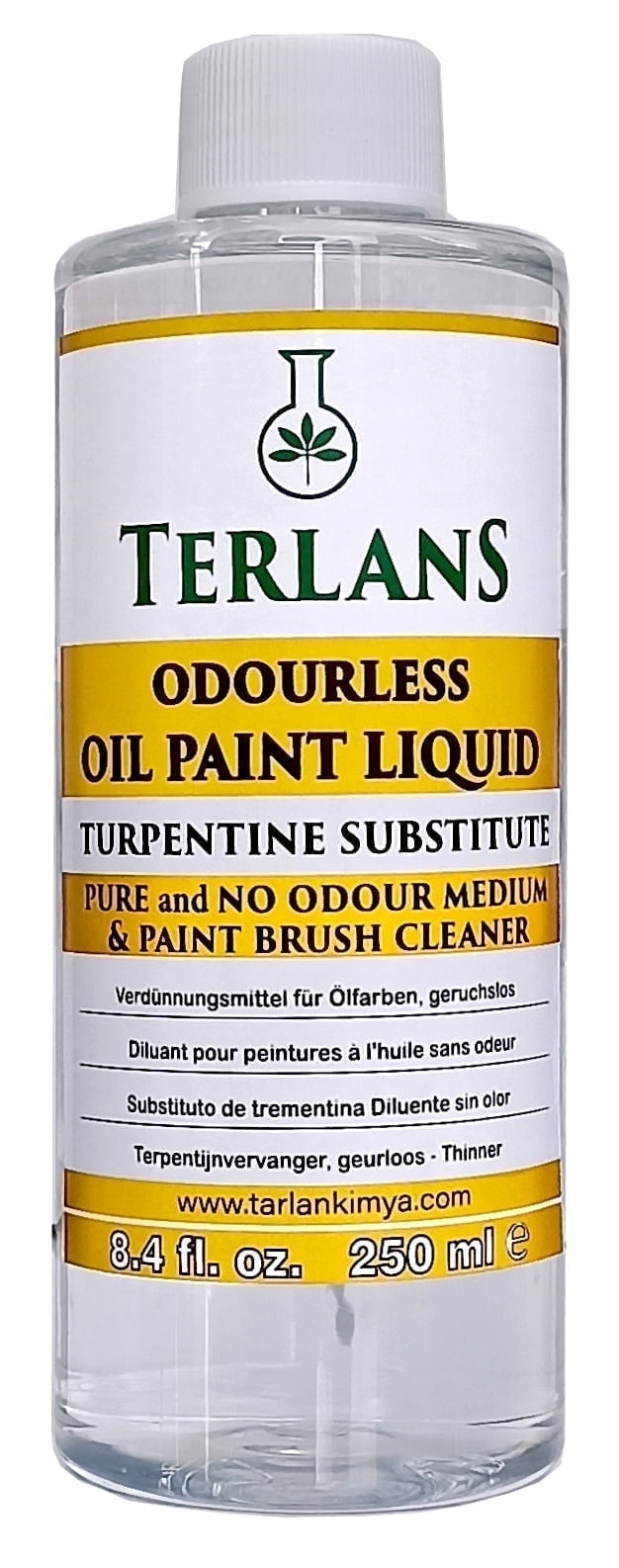 TERLANS Oil Paint Thinner, 250 ml (8.4 Fl. Oz.) Completely Odorless ...