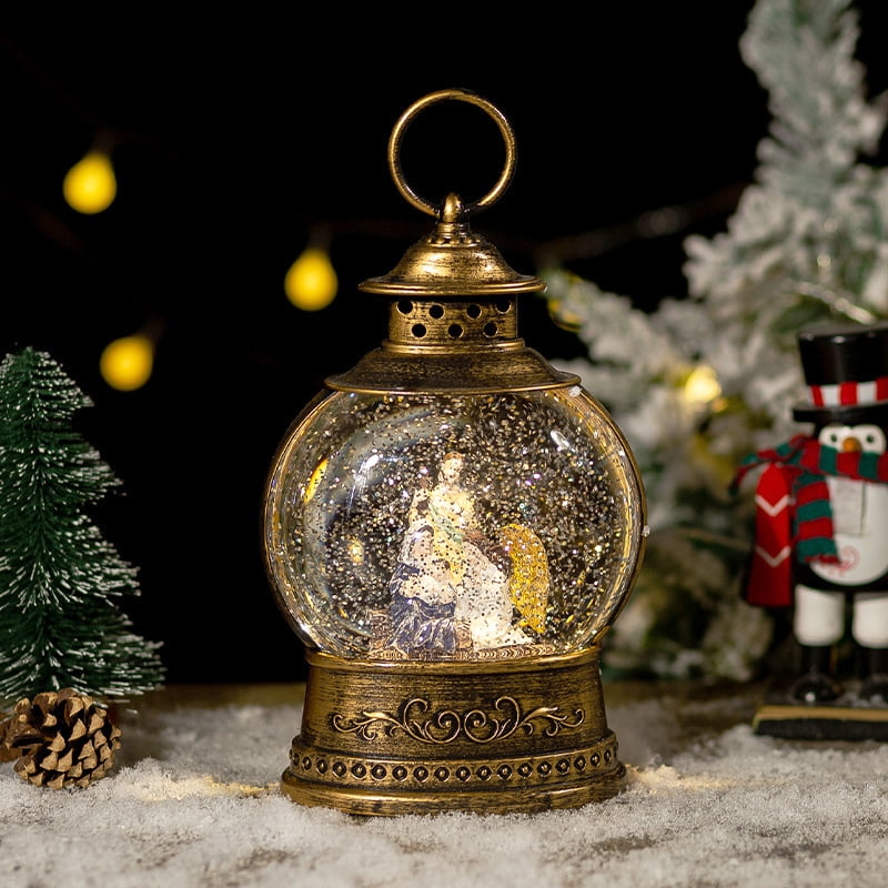 TERRALYX Christmas Snow Globe with Music，Snow Globes with USB Cable ...