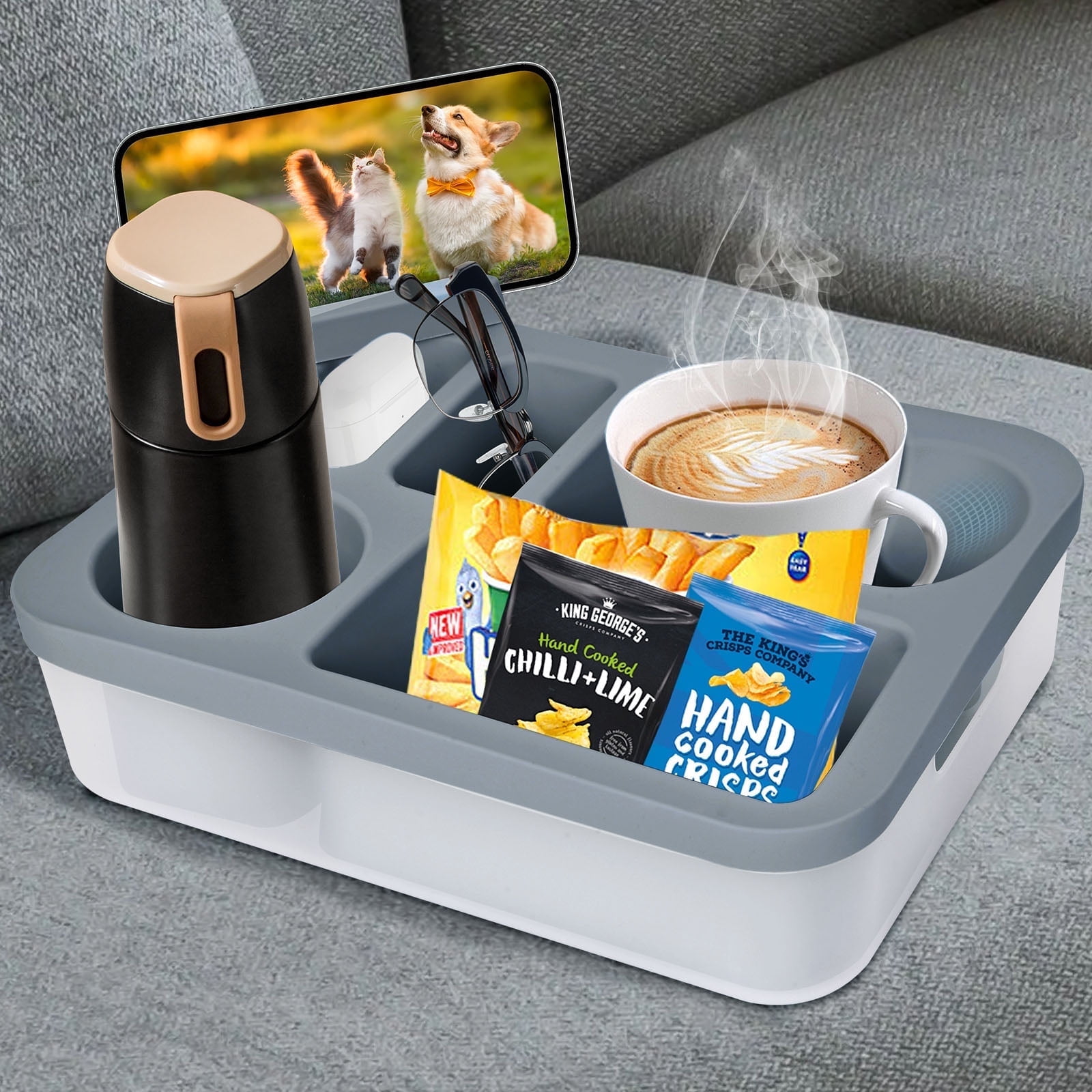 TERRALYX Couch Cup Holder,Couch Caddy with Handle for Car Back Seat ...