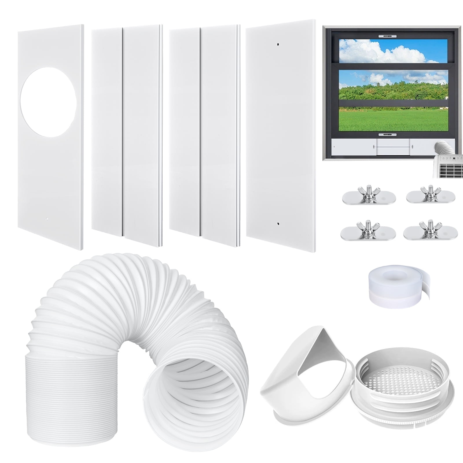 TERRALYX Portable AC Window Vent Kit with Waterproof Cover,AC Window ...
