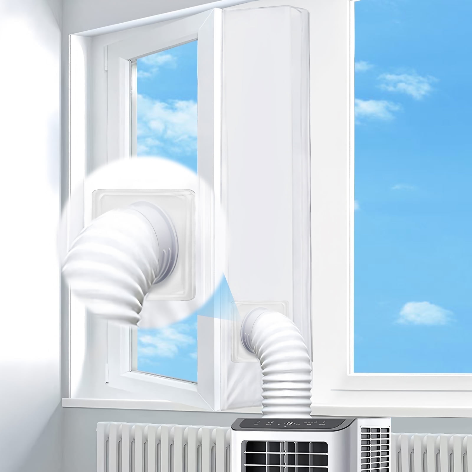 TERRALYX Portable AC Window Vent Kit,157inches(400cm) AC Window Seal ...