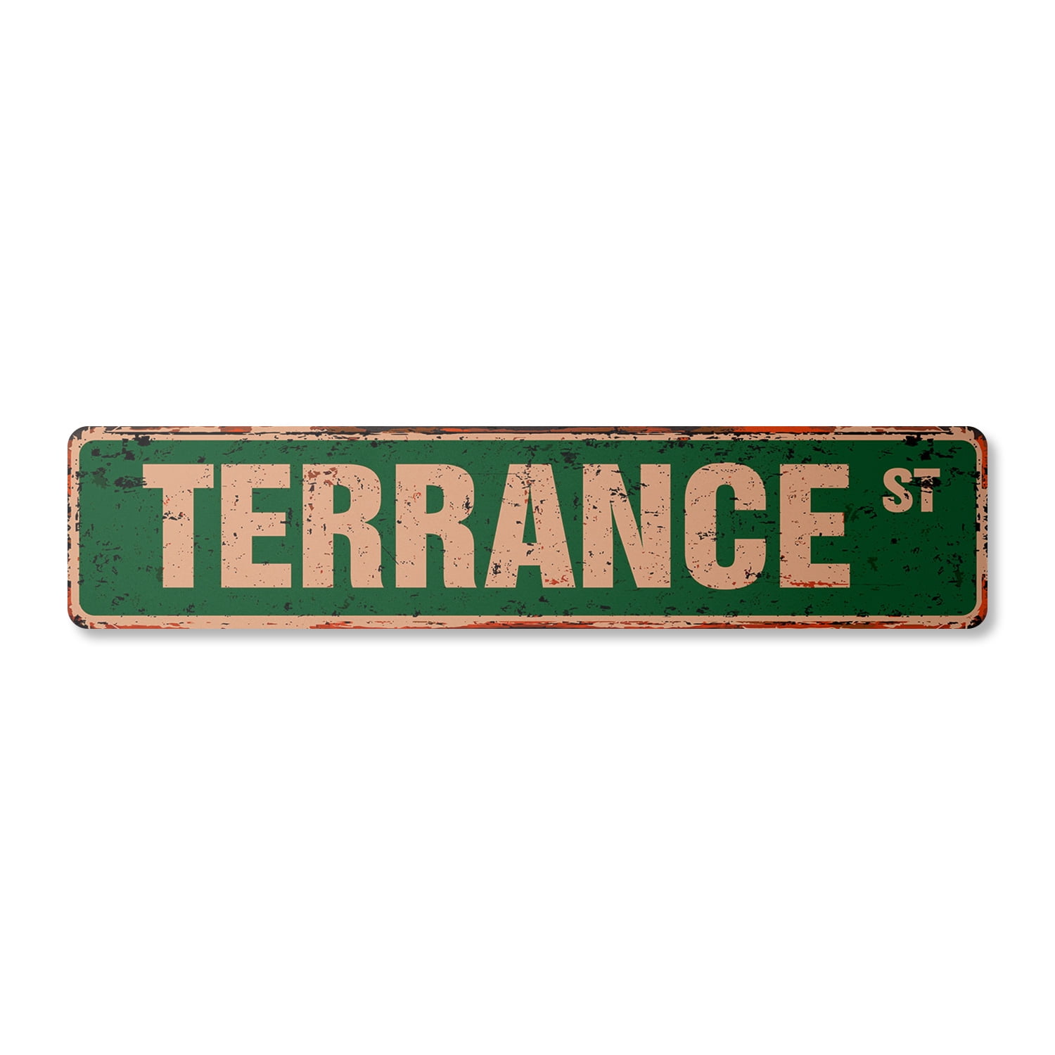 TERRANCE Vintage Plastic Street Sign Childrens Name Room Sign | Indoor ...
