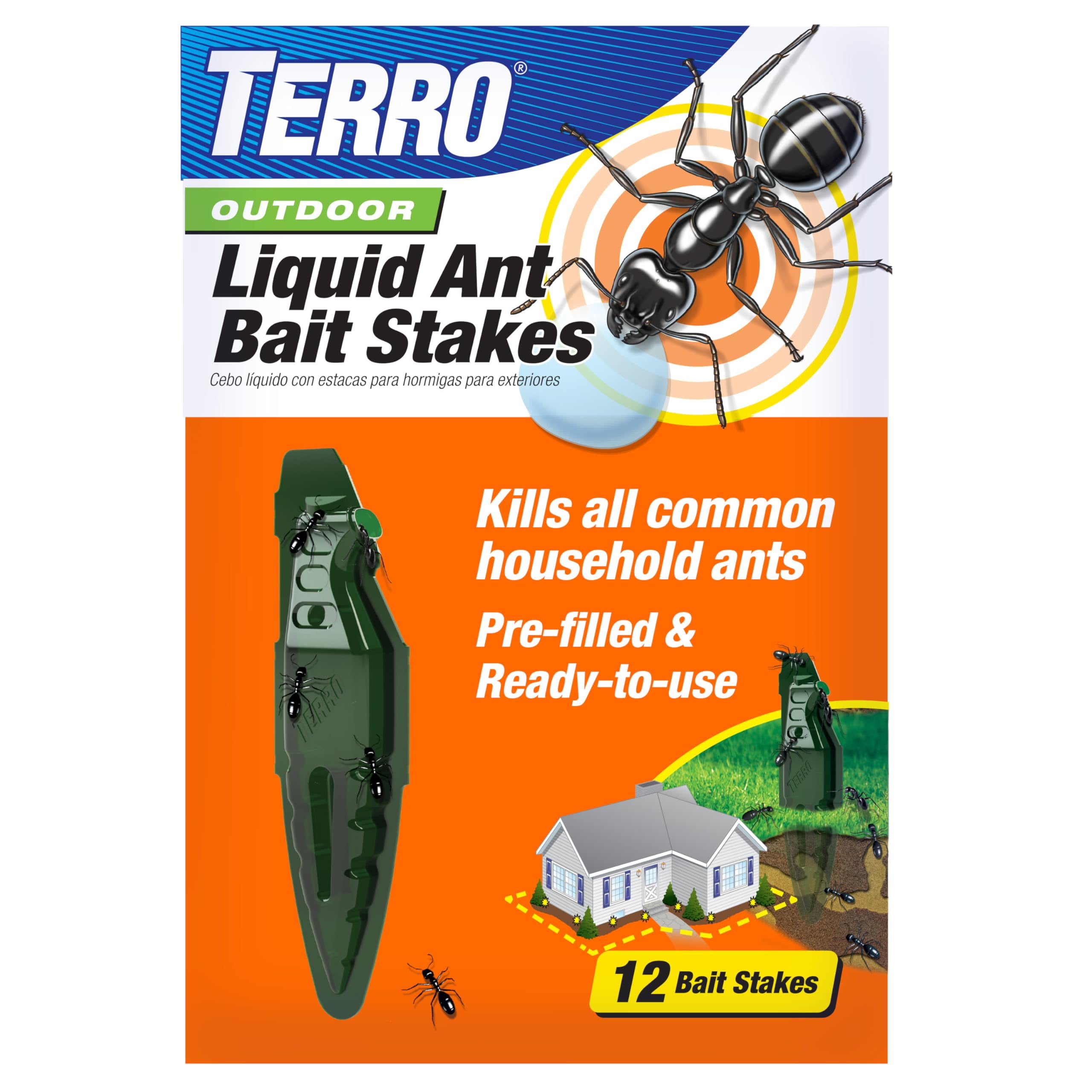 TERRO Liquid Ant Baits - T1813B - Outdoor Ready-to-Use Terro Ant Traps, Kills Household Ants, 12 ...