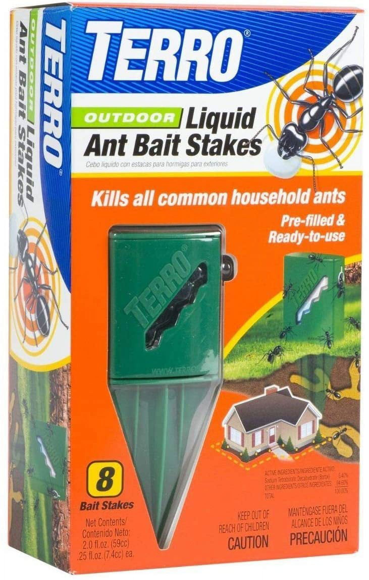 TERRO T1812 Outdoor Liquid Ant Killer Bait Stakes - BkhVHC 8 Count 0.25 ...