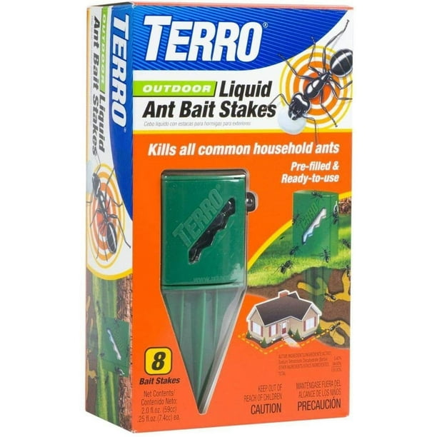 TERRO T1812 Outdoor Liquid Ant Killer Bait Stakes - BkhVHC 8 Count 0.25 ...