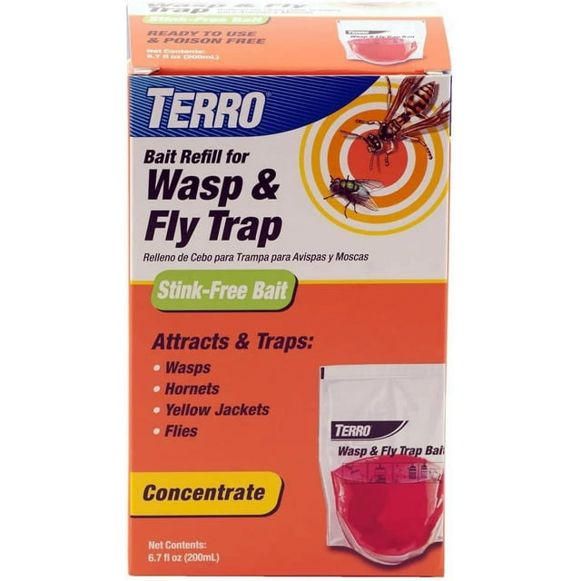 TERRO Outdoor Wasp & Fly Trap Bait Liquid, 6.7 fl oz, 2 Count - Walmart.com