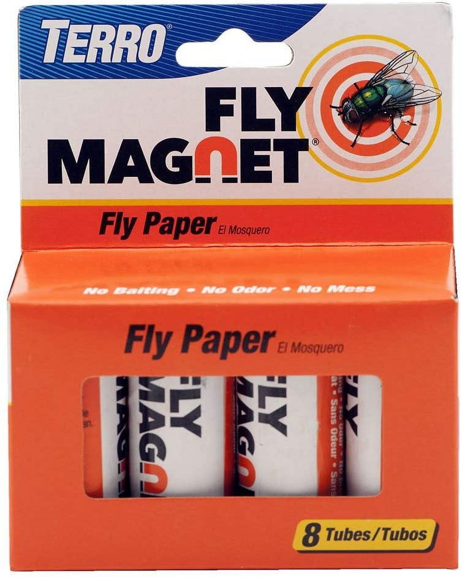 TERRO T518 Fly Magnet Sticky Fly Paper Fly Trap, 8 Count (Pack of 1 ...