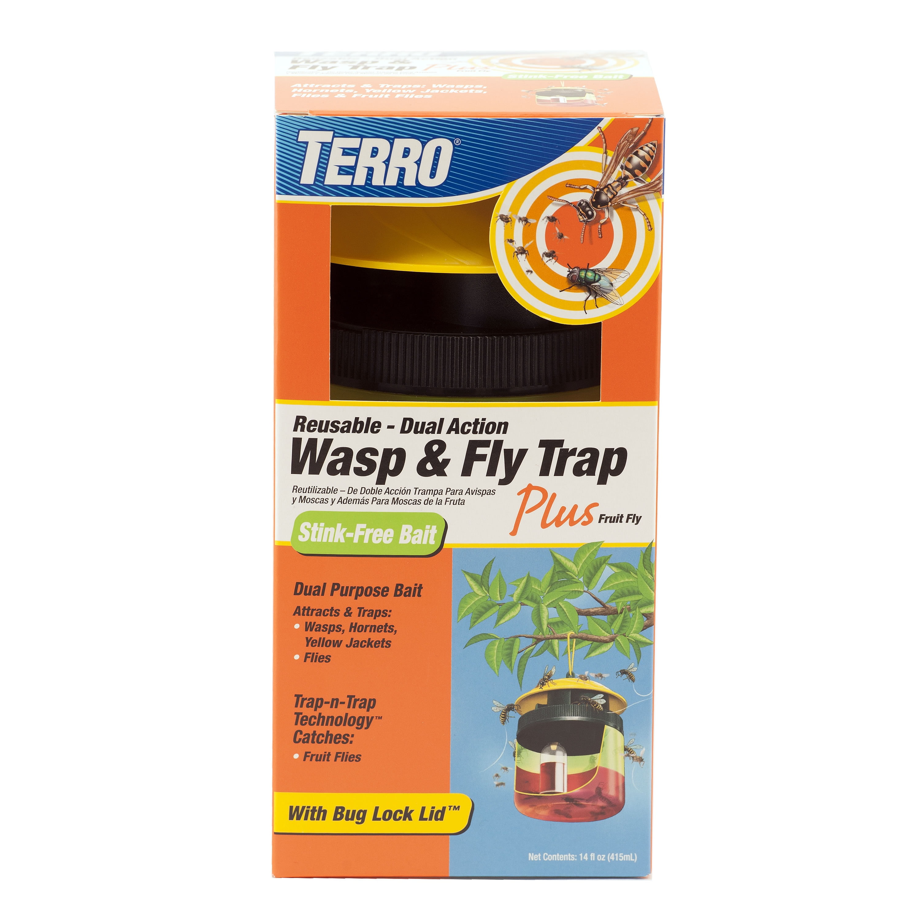 TERRO Wasp & Fly Trap Plus Fruit Fly - 1 Trap - Walmart.com