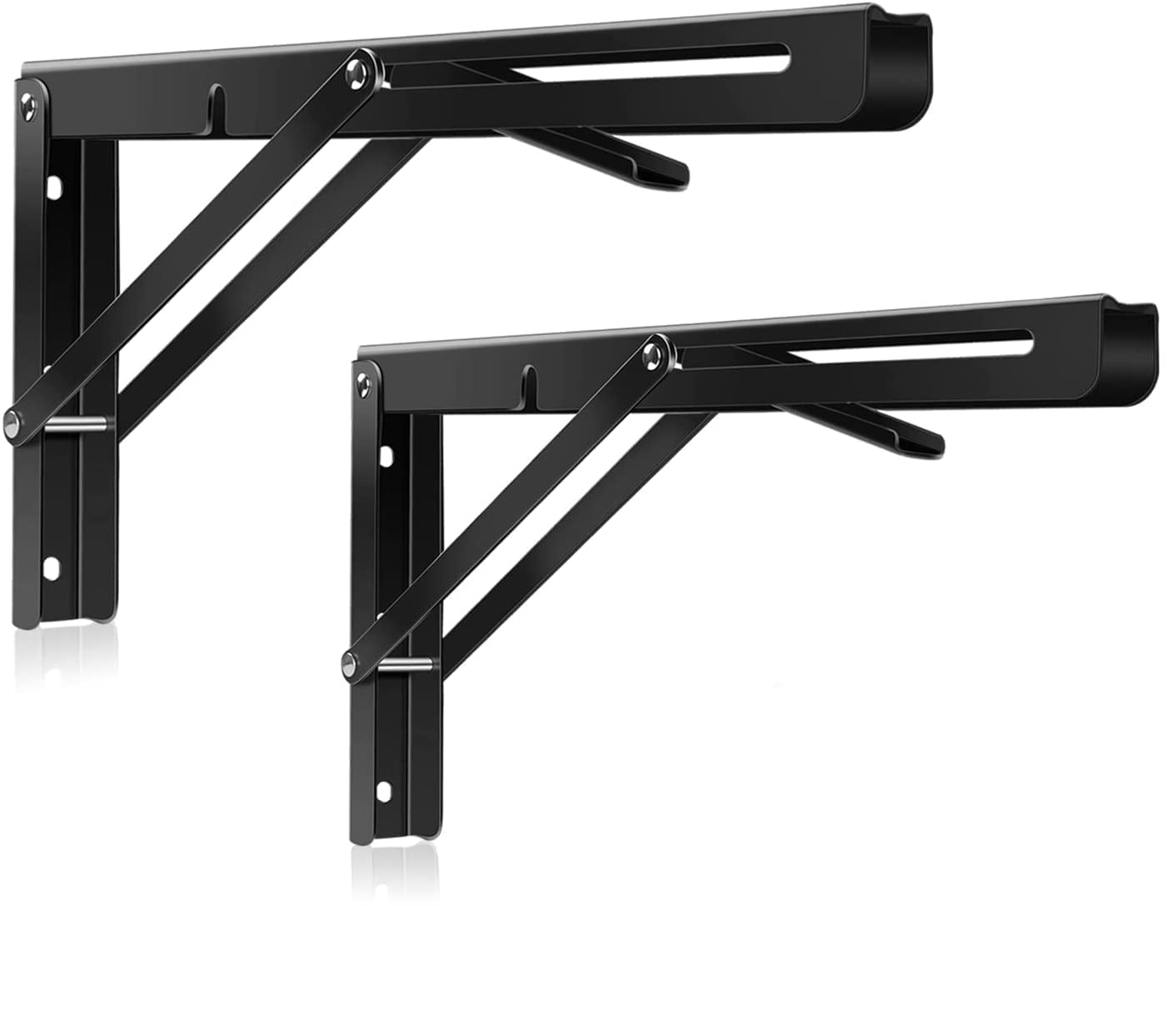 TERXA Folding Shelf Brackets Adjustable Wall Mounted Collapsible Shelf ...