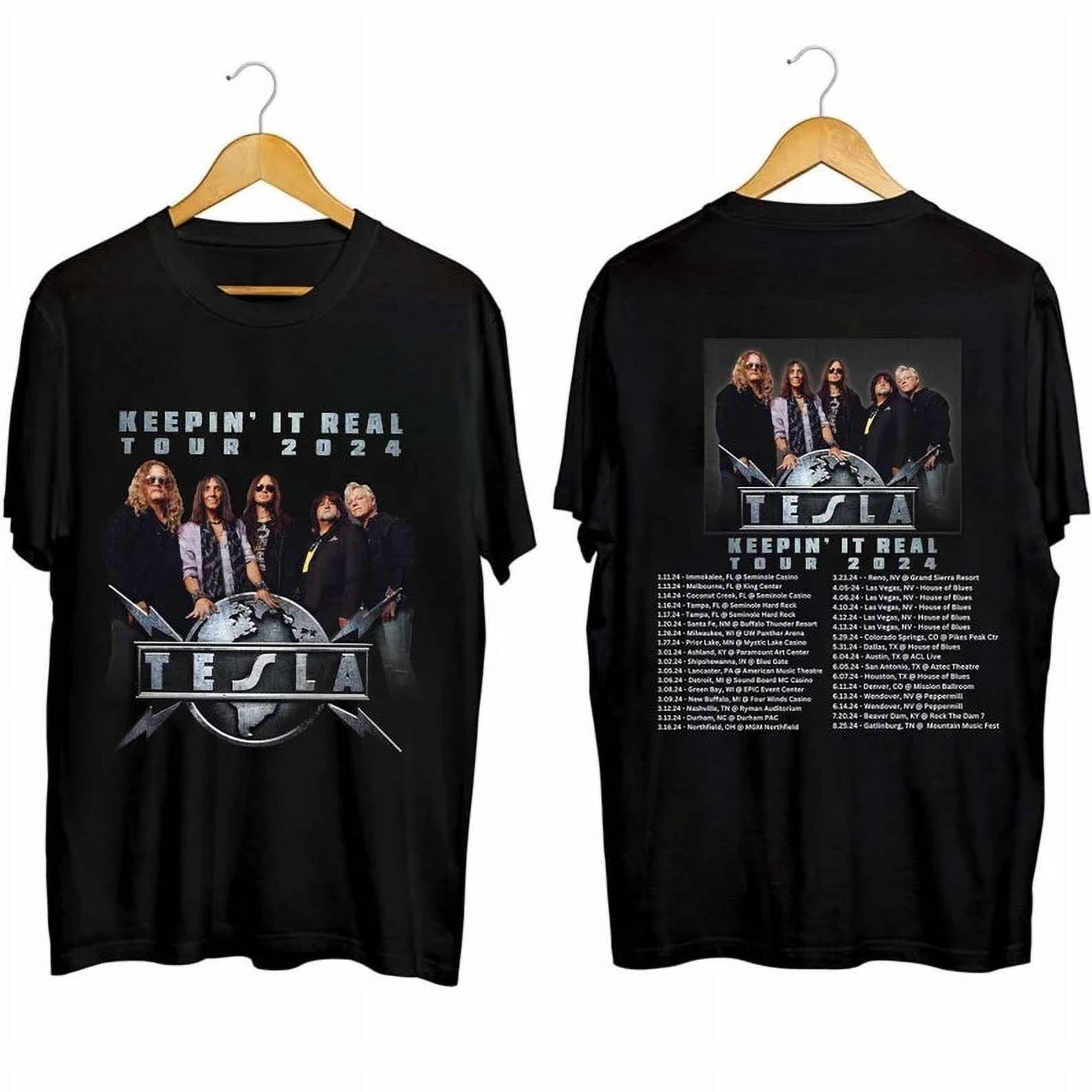 TESLA Band Keepin' It Real U.S. Tour 2024 Shirt, Tesla Band Fan Shirt ...