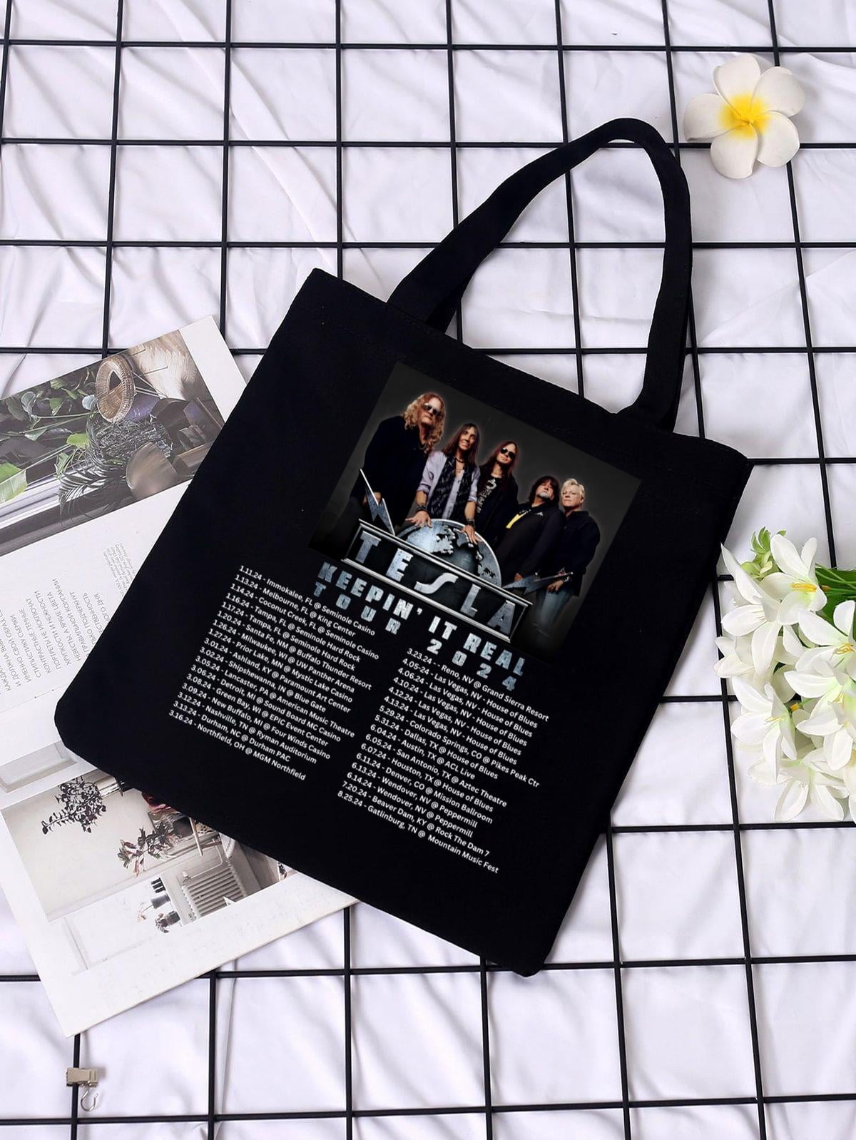 TESLA Band Keepin' It Real U.S. Tour 2024 Tote Bag, Tesla Band Fan Bag ...