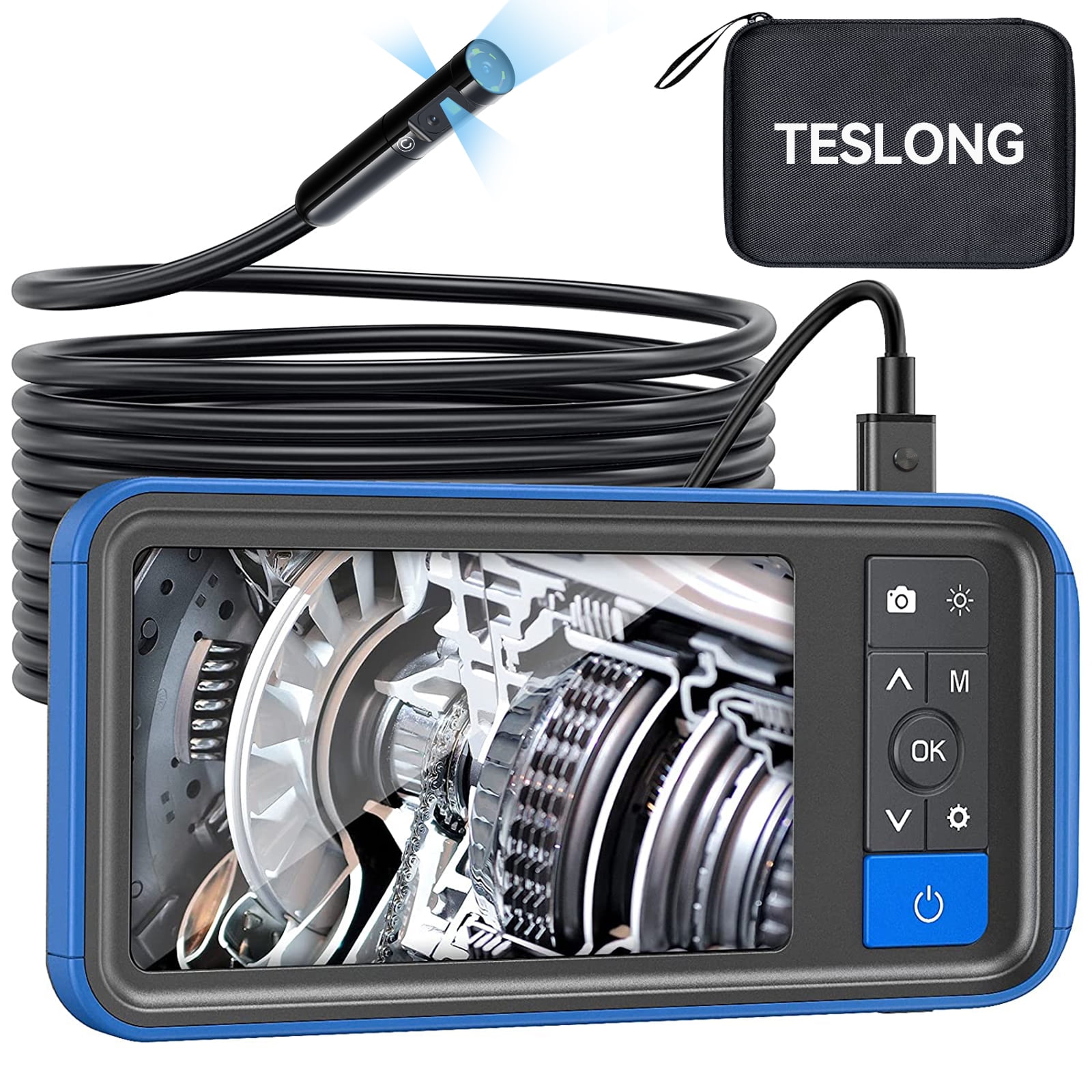TESLONG Triple Lens Endoscope Camera MS450, 4.5" HD Screen, 16.5ft ...