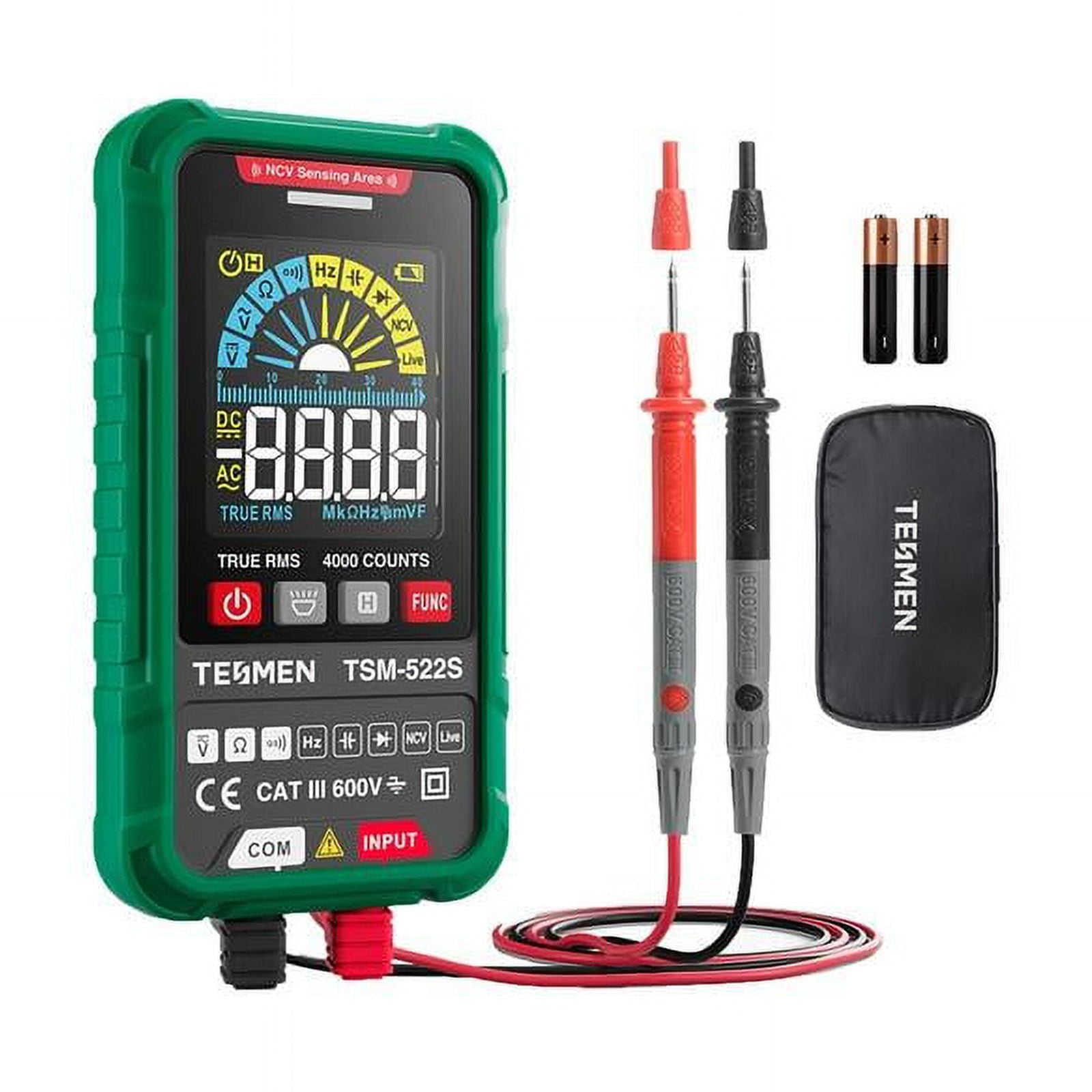 TESMEN TM-510 Digital Multimeter, 4000 Counts, Smart Measurement, Auto ...