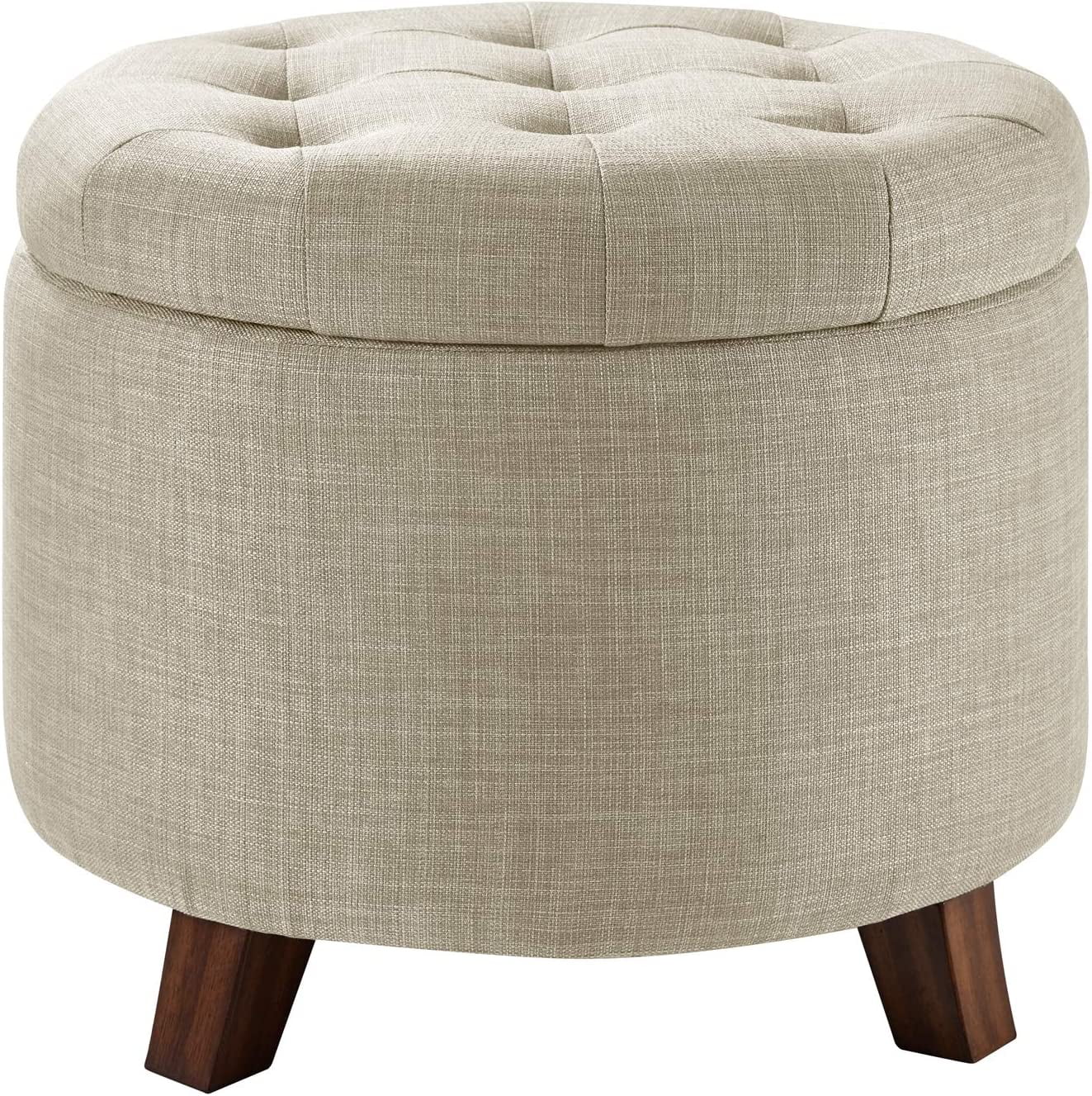 TESOBI Round Storage Ottoman Stool (20”W×20”D×17”H) – 300LB Weight ...