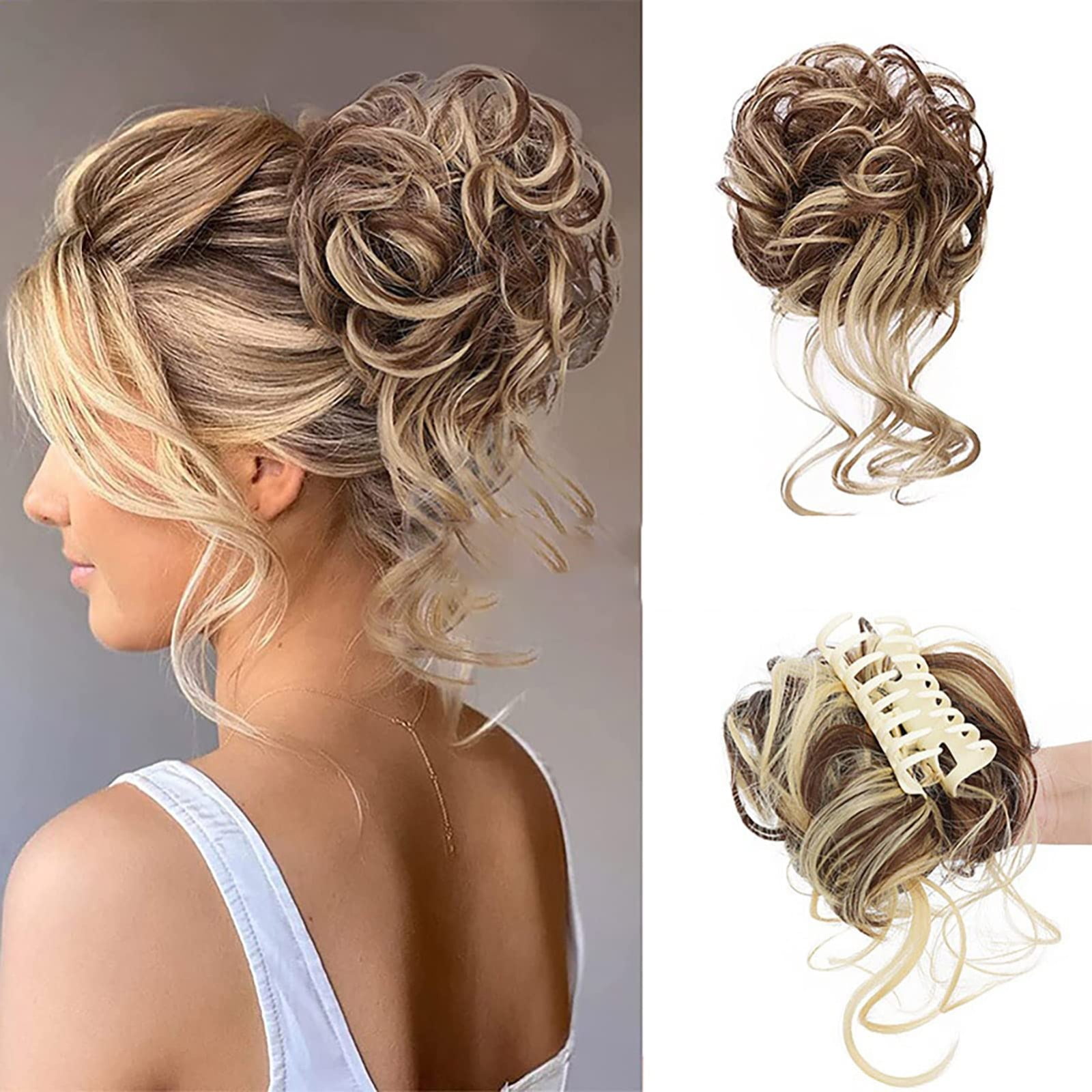TESOON Claw Clip Messy Bun Hair Piece,Hair Extensions for Women,Tousled ...
