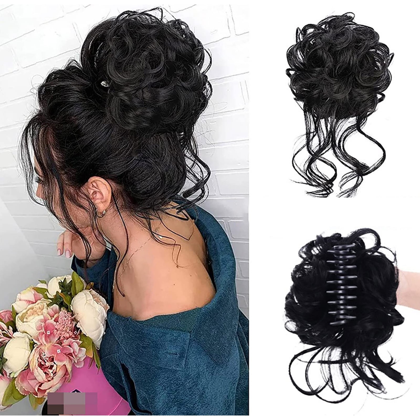 TESOON Claw Clip Messy Bun Hair Piece,Hair Extensions for Women,Tousled ...