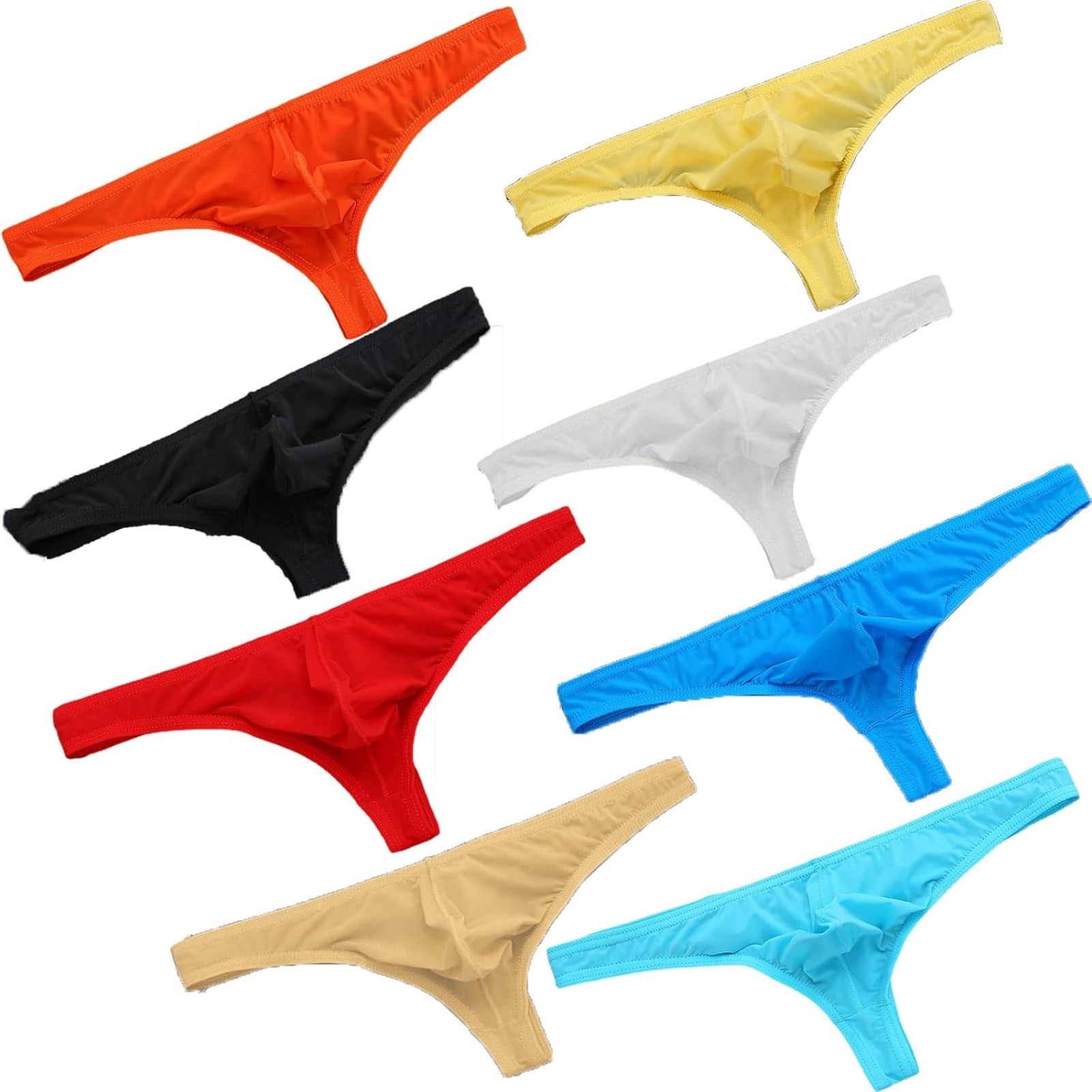 TESOON Mens Thong Underwear G Strings Smooth Ice Silk Panties Low-Rise ...