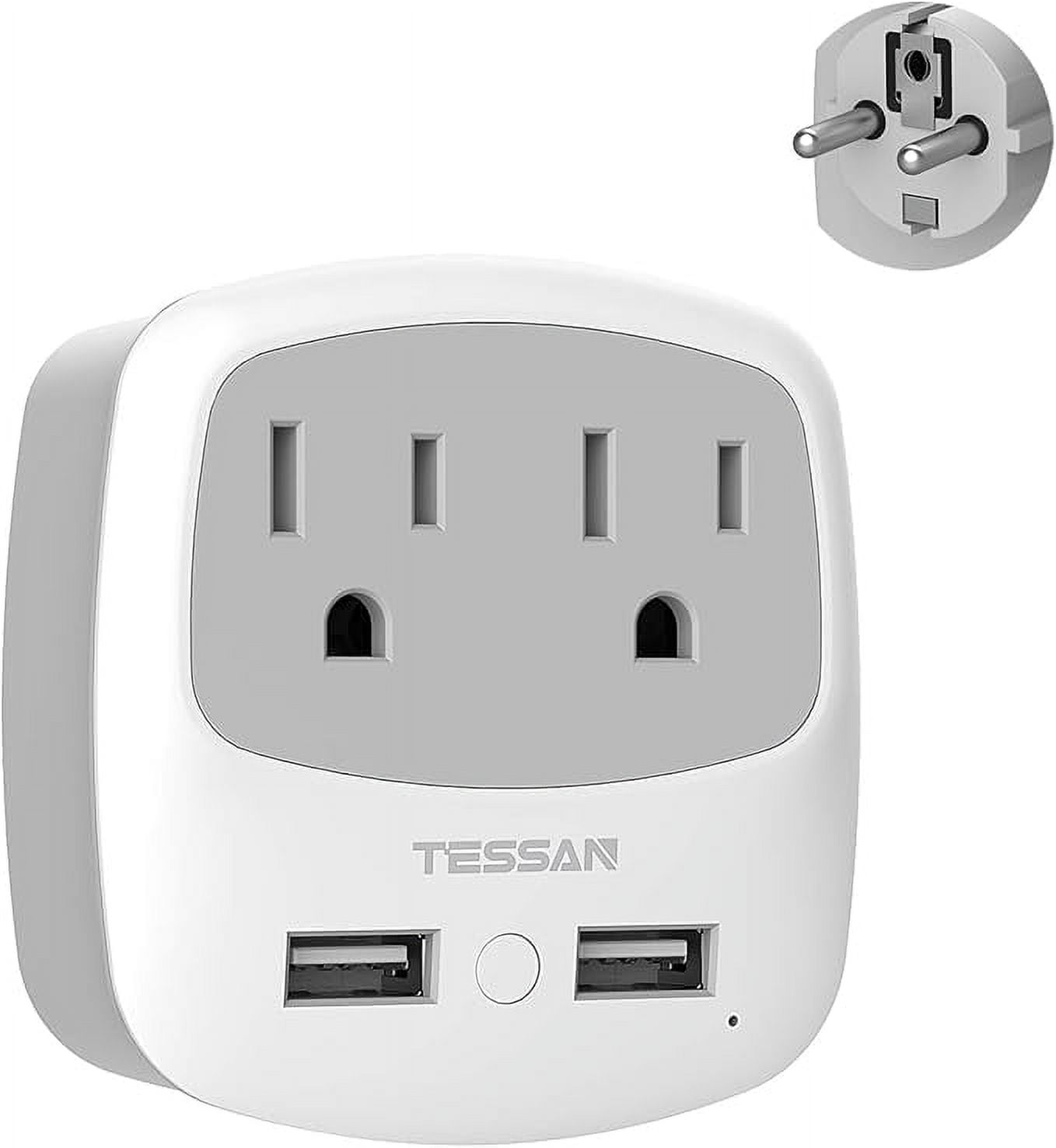 TESSAN Germany France Travel Power Adapter, Schuko Plug Converter with ...