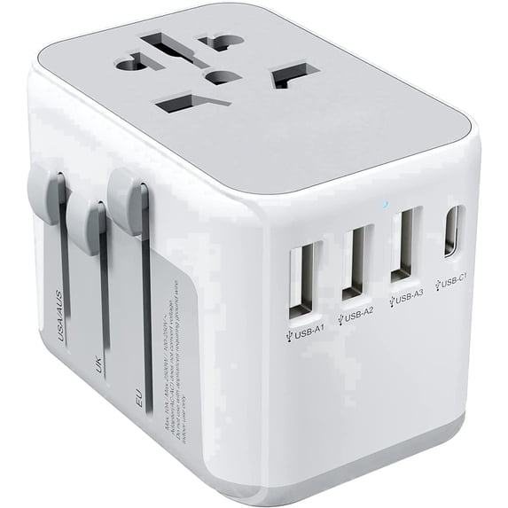 TESSAN Universal Adapter, 4 USB Ports Power Adaptor, Travel for USA, UK ...