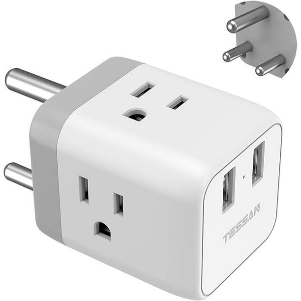 TESSAN South Africa Power Adapter, Type M Travel Adapter Plug with 3 US ...