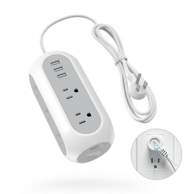 TESSAN Surge Protector Power Strip with USB,8 Outlets and 3 USB Ports ...