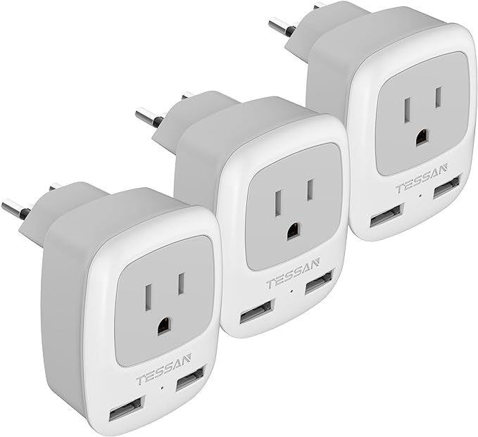 TESSAN Switzerland Travel Power Adapter, Type J Travel Plug Adapter ...