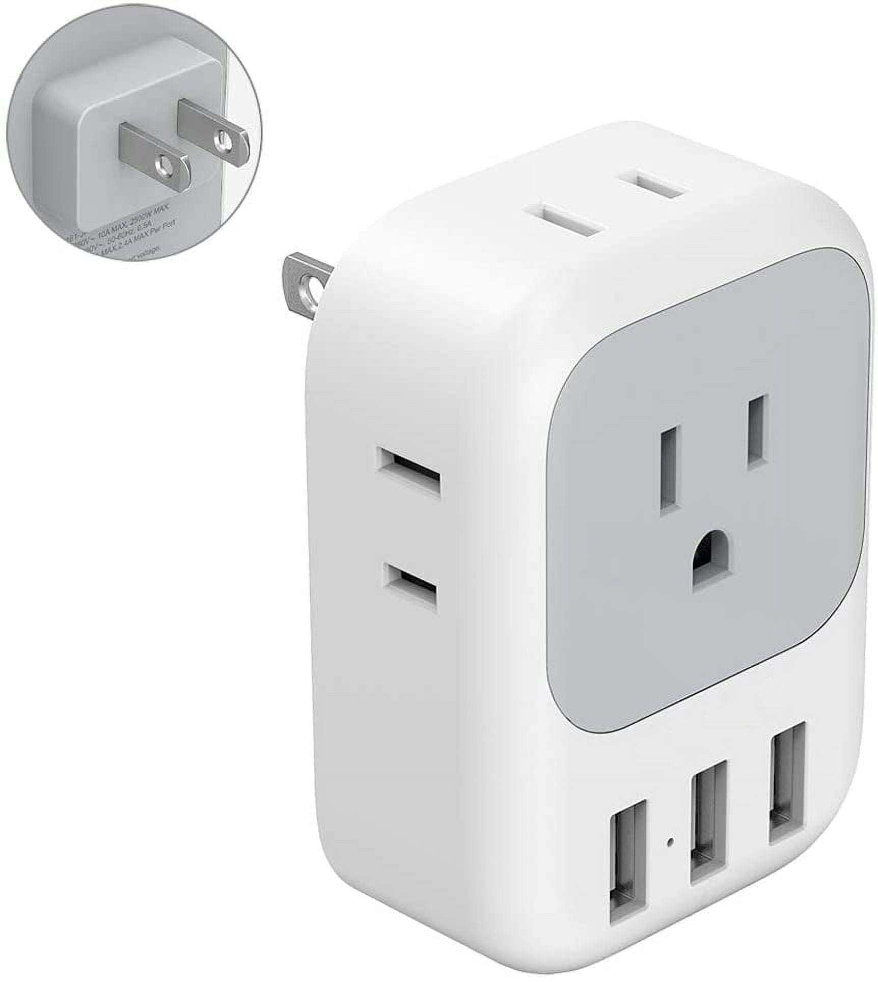 US to Japan Travel Power Plug Adaptor 4 AC Outlets 3 USB Ports Type A ...