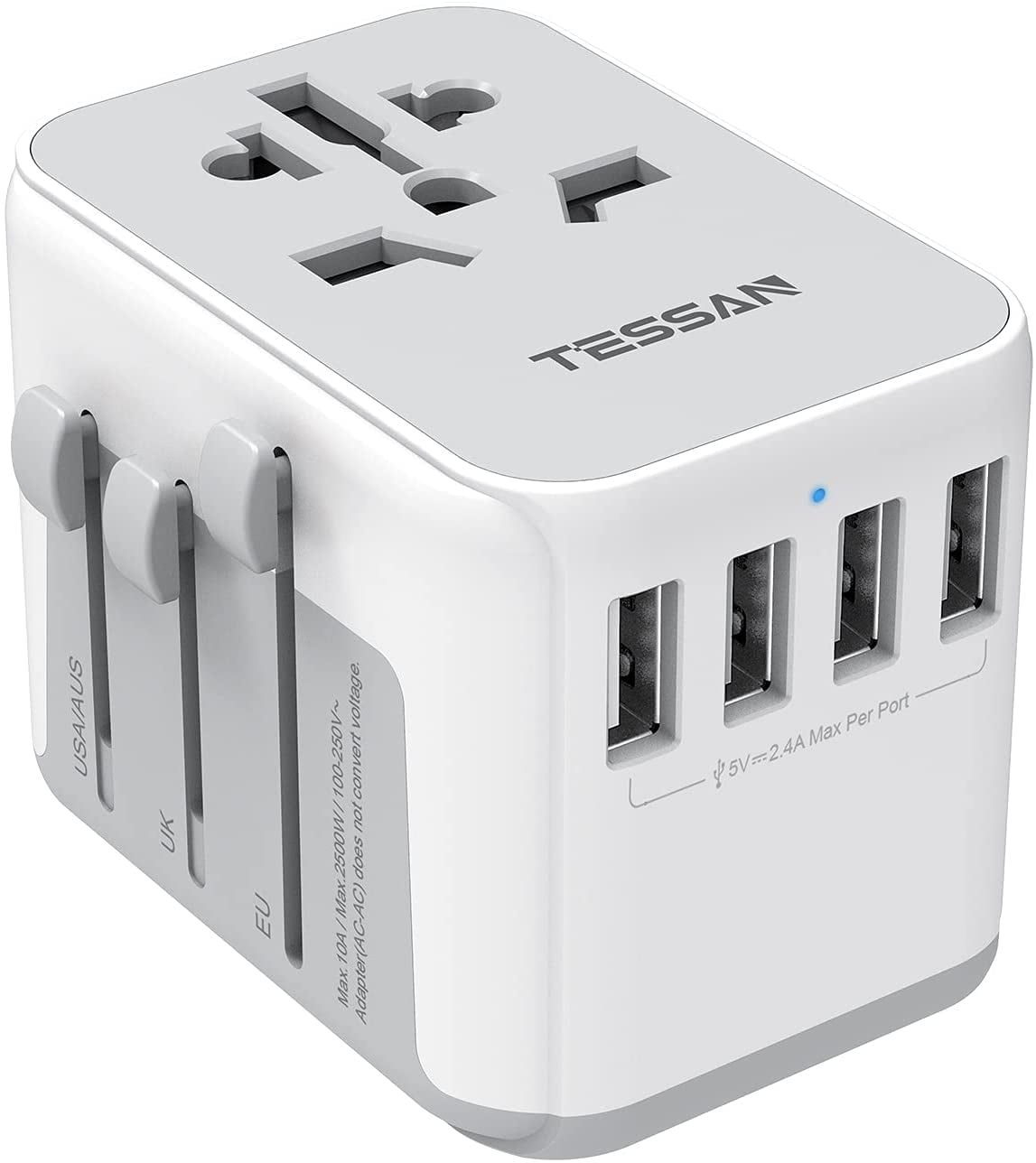 TESSAN Universal Power Adapter, International Plug Adapter with 4 USB ...
