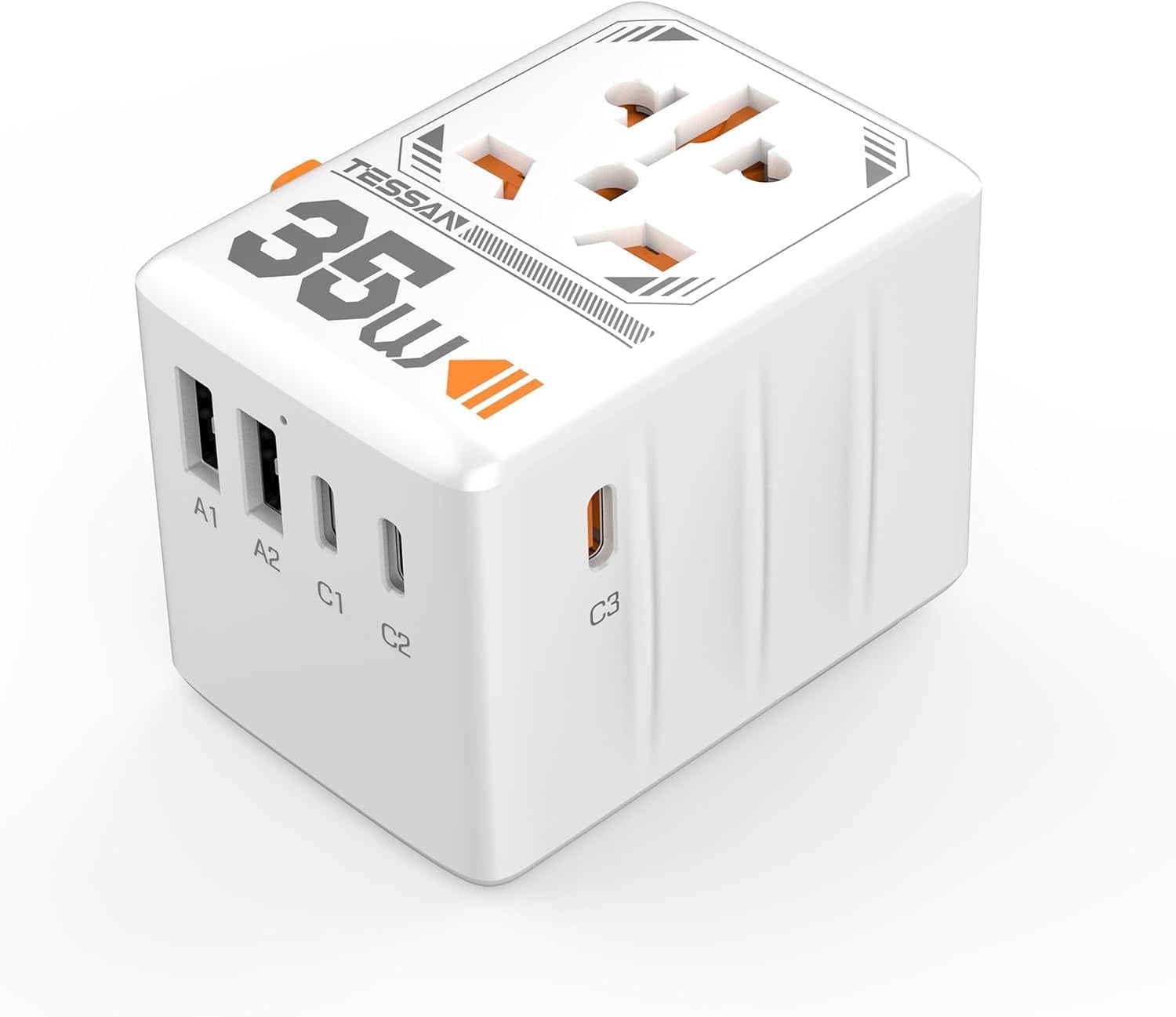 TESSAN Universal Travel Adapter, 35W International Plug Adaptor with 3 ...