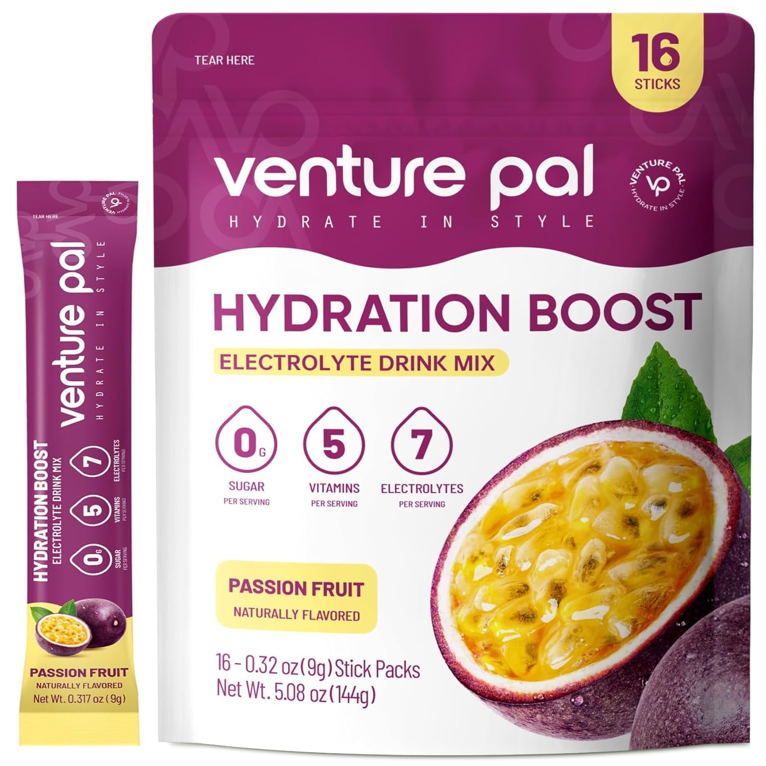 Venture Pal Sugar Free Electrolyte Powder Packets - Daily Drink Mix | 5 ...