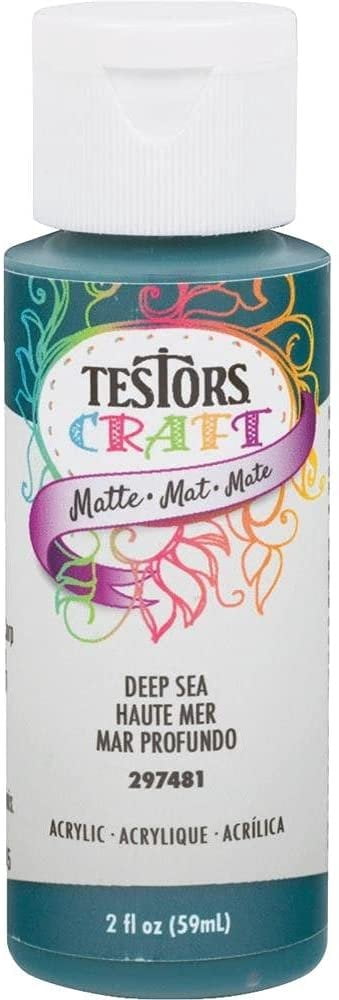 Testors Deep Sea Acrylic Paint - Matte, Permanent, Liquid - 2 Oz, Blue ...